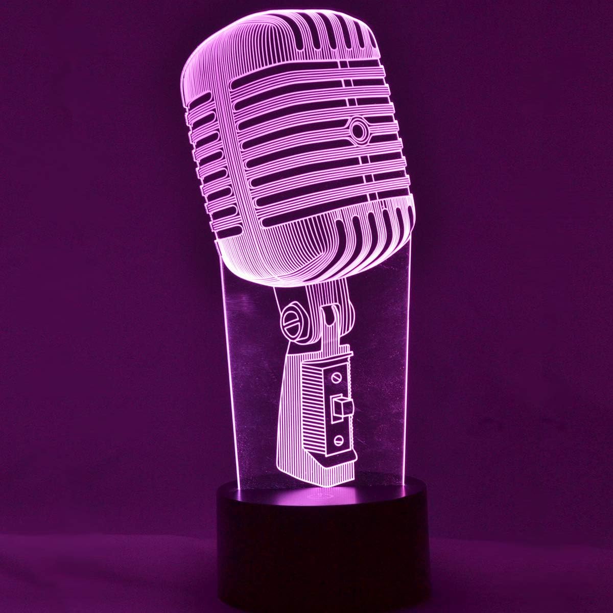 Super 55 Microphone - 3D LED LAMP Optical Illusion Light with 7 Color ...