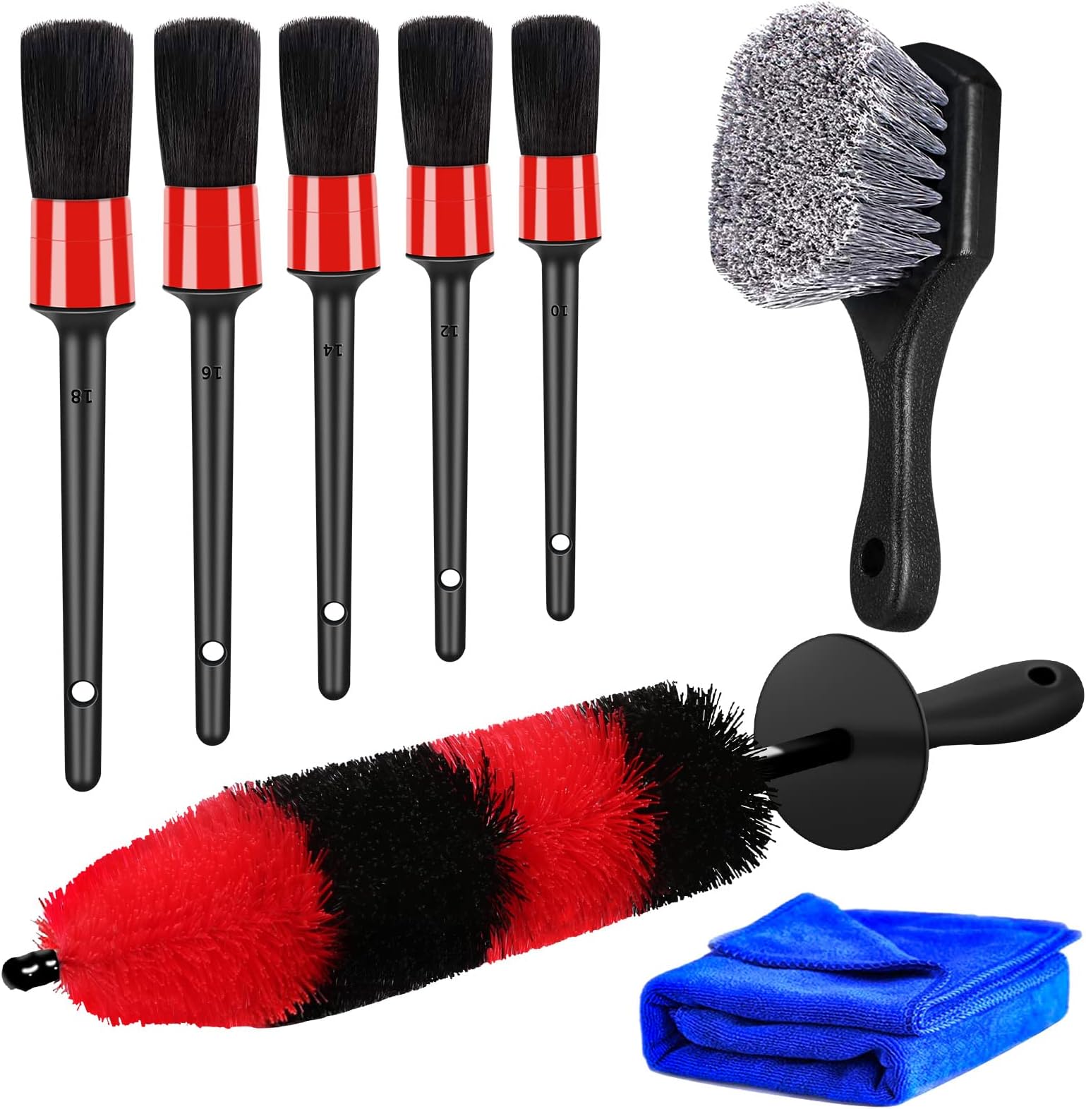 Amazon.com: SPTA 8Pcs Wheel & Tire Brush Car Detailing kit, Easy Reach ...