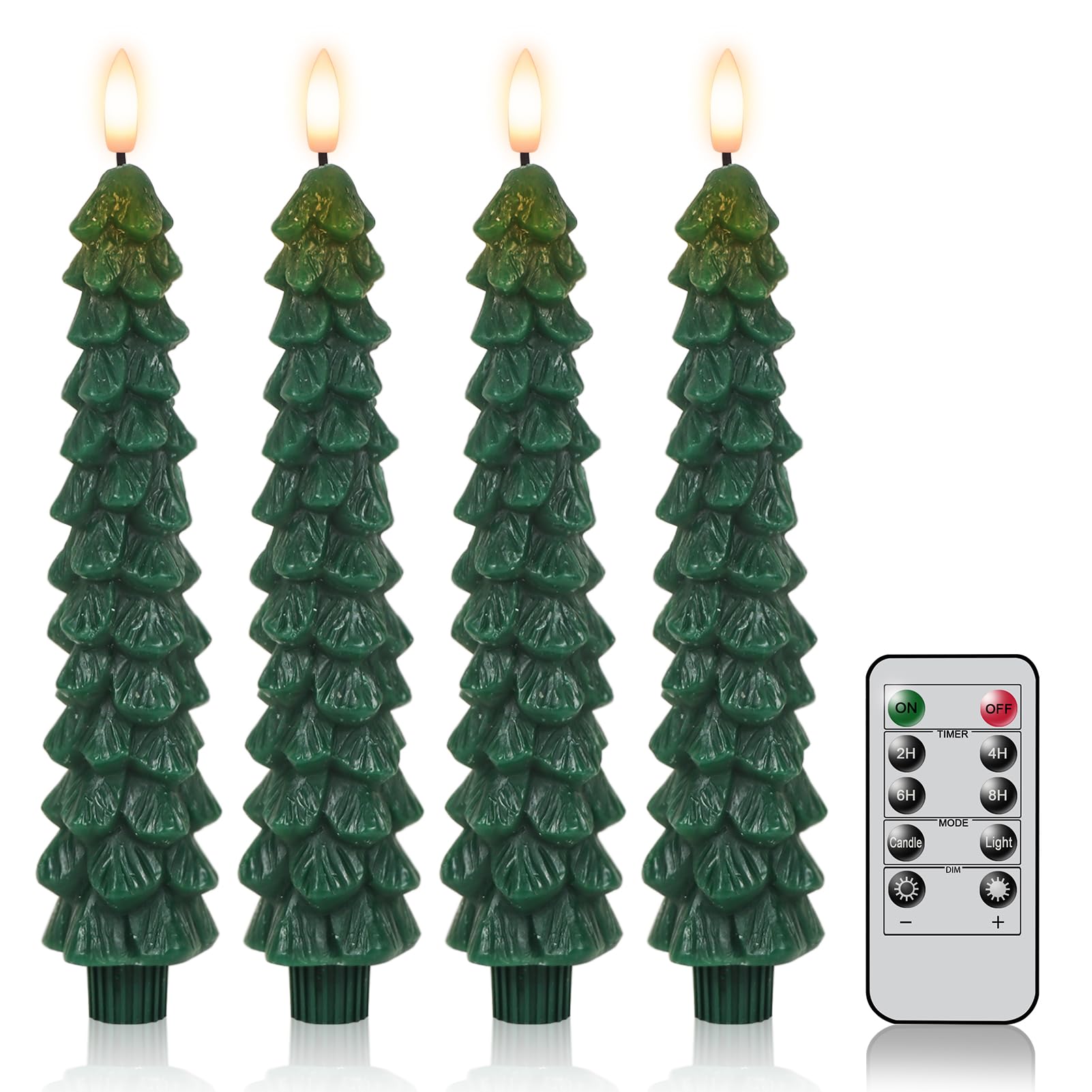 Amazon.com: DRomance Christmas Tree Flameless Taper Candles Battery ...