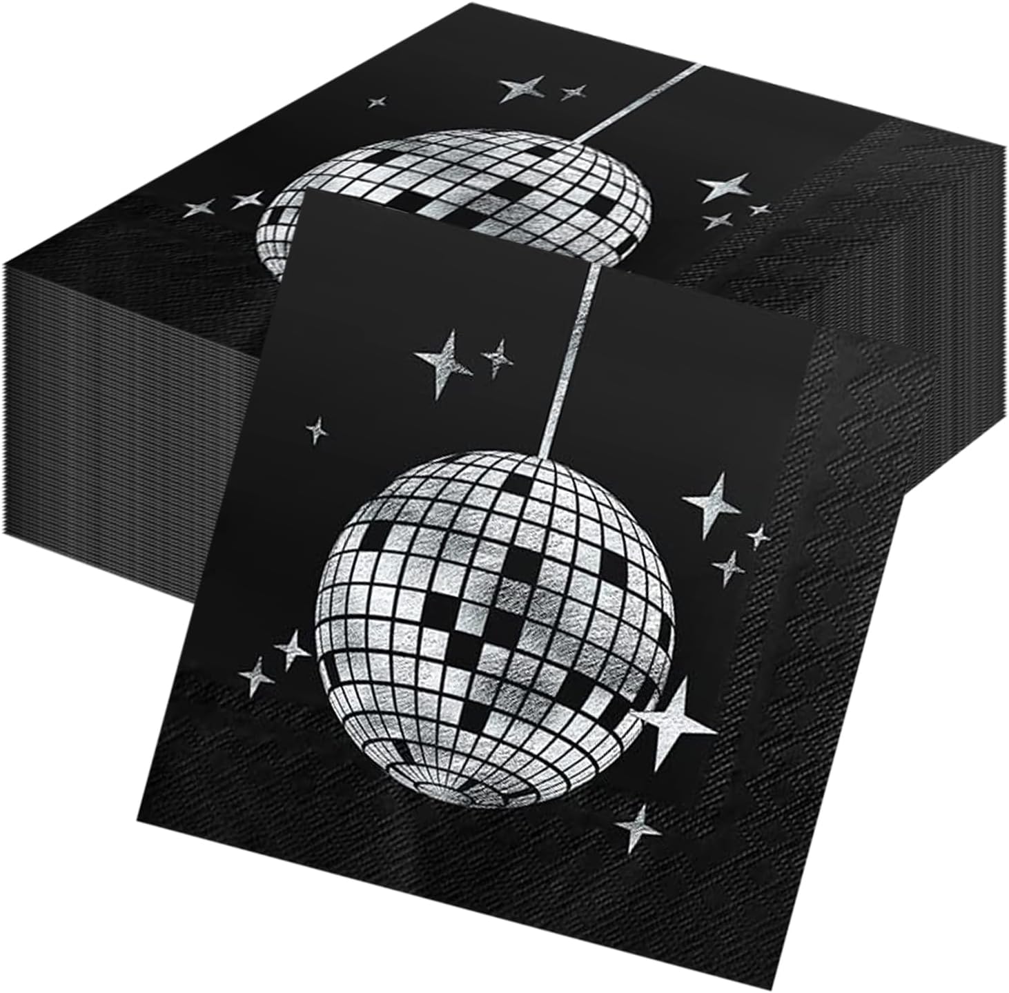 Lusofie 25pc Silver Disco Paper Plates - 9 Inch, Themed Party ...