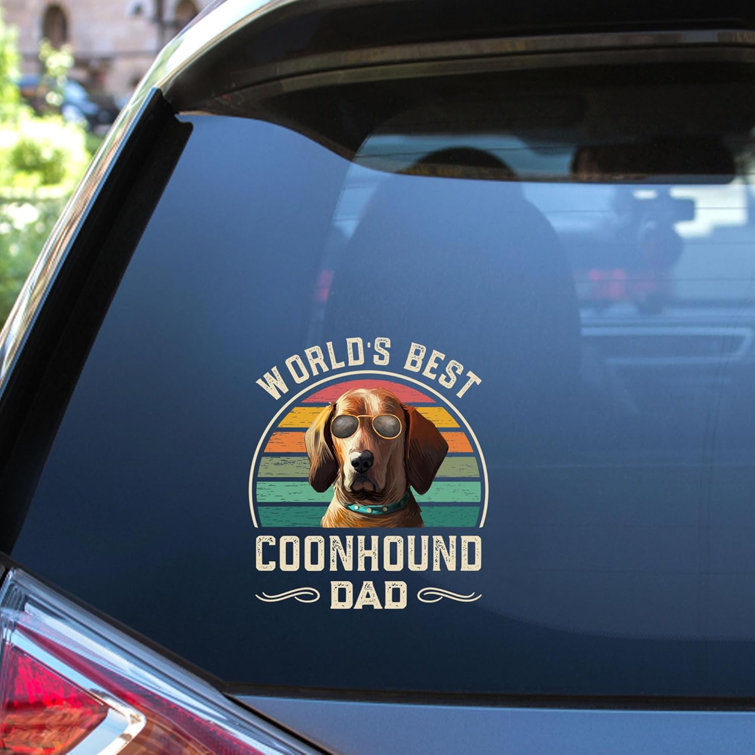 Amazon.com - World's Best Coonhound Dad Vintage Coonhound Dog Dad Car ...