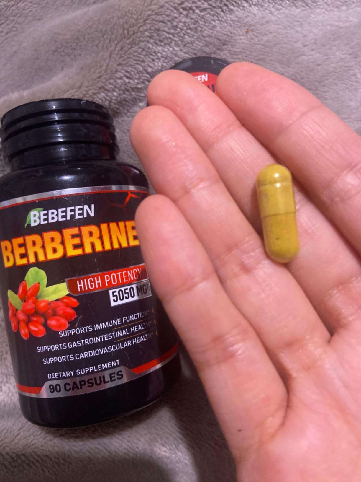 Berberine Capsules - 5050mg Formula Pills with Black Pepper Extract ...