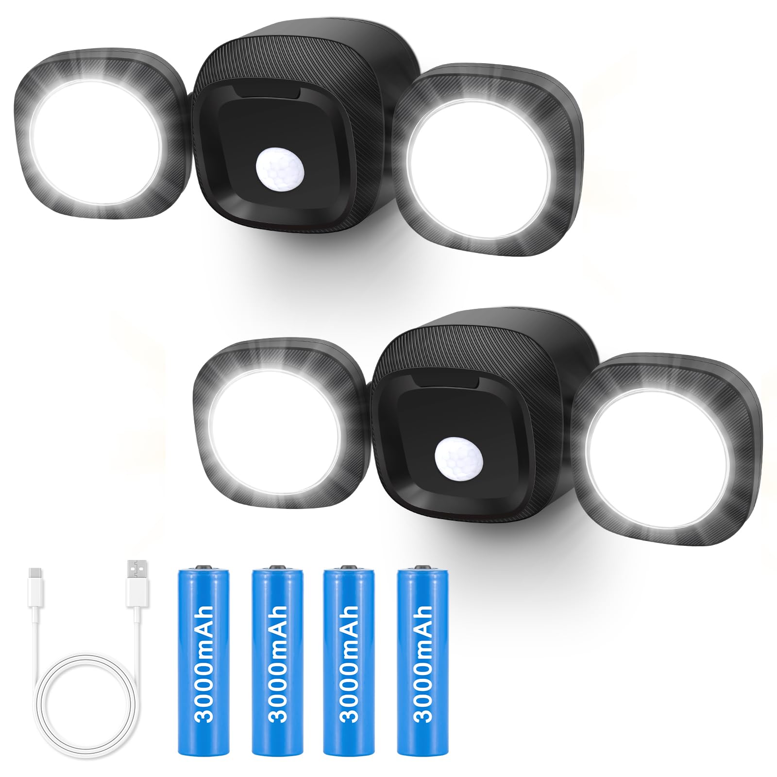 Battery-Operated Motion Sensor Outdoor Lights: Rechargeable Battery ...