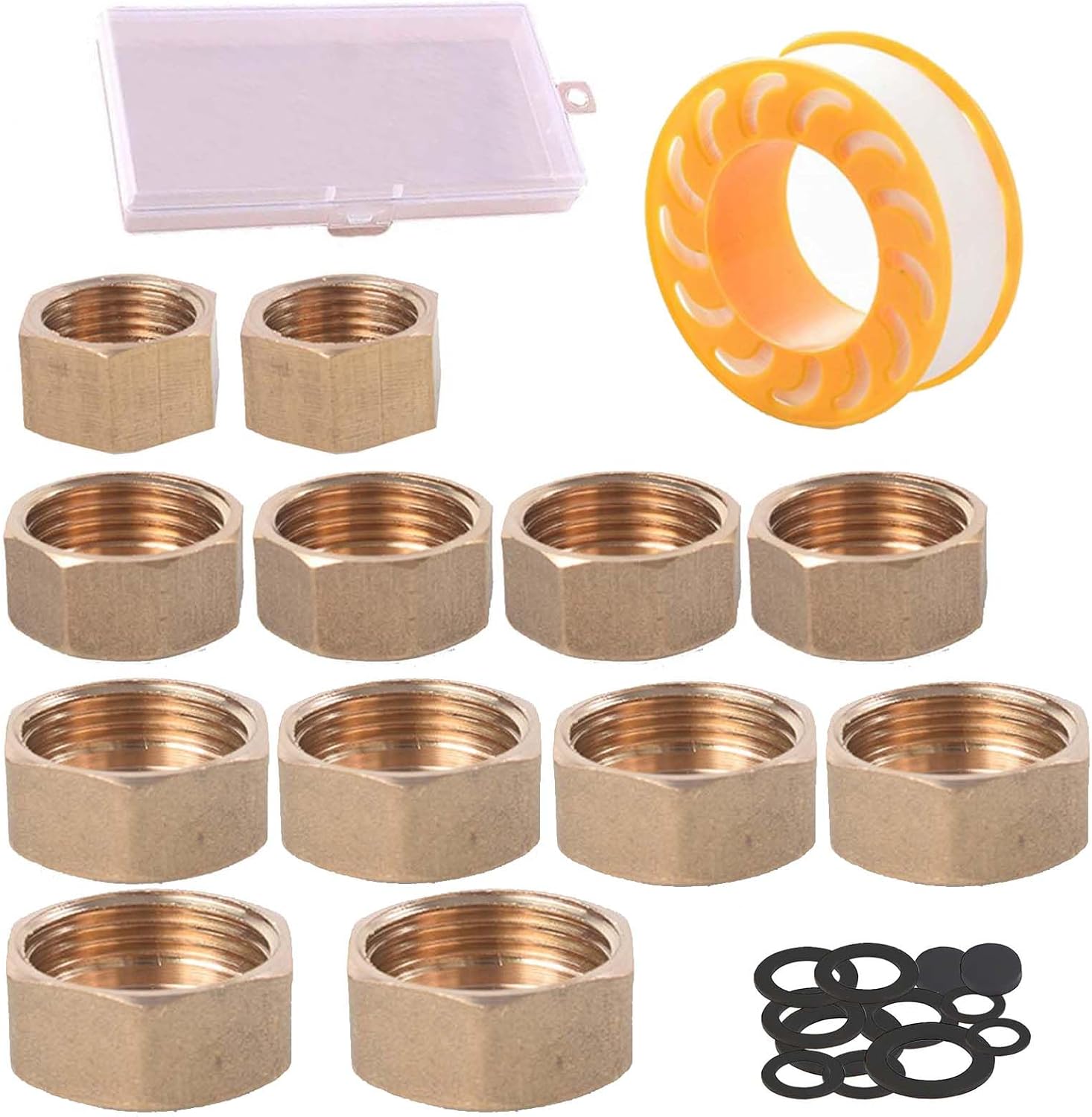 SVOCK 12 Stück Blindstopfen 3/4 Zoll, Messing Kappe 1/2 Zoll Mit ...