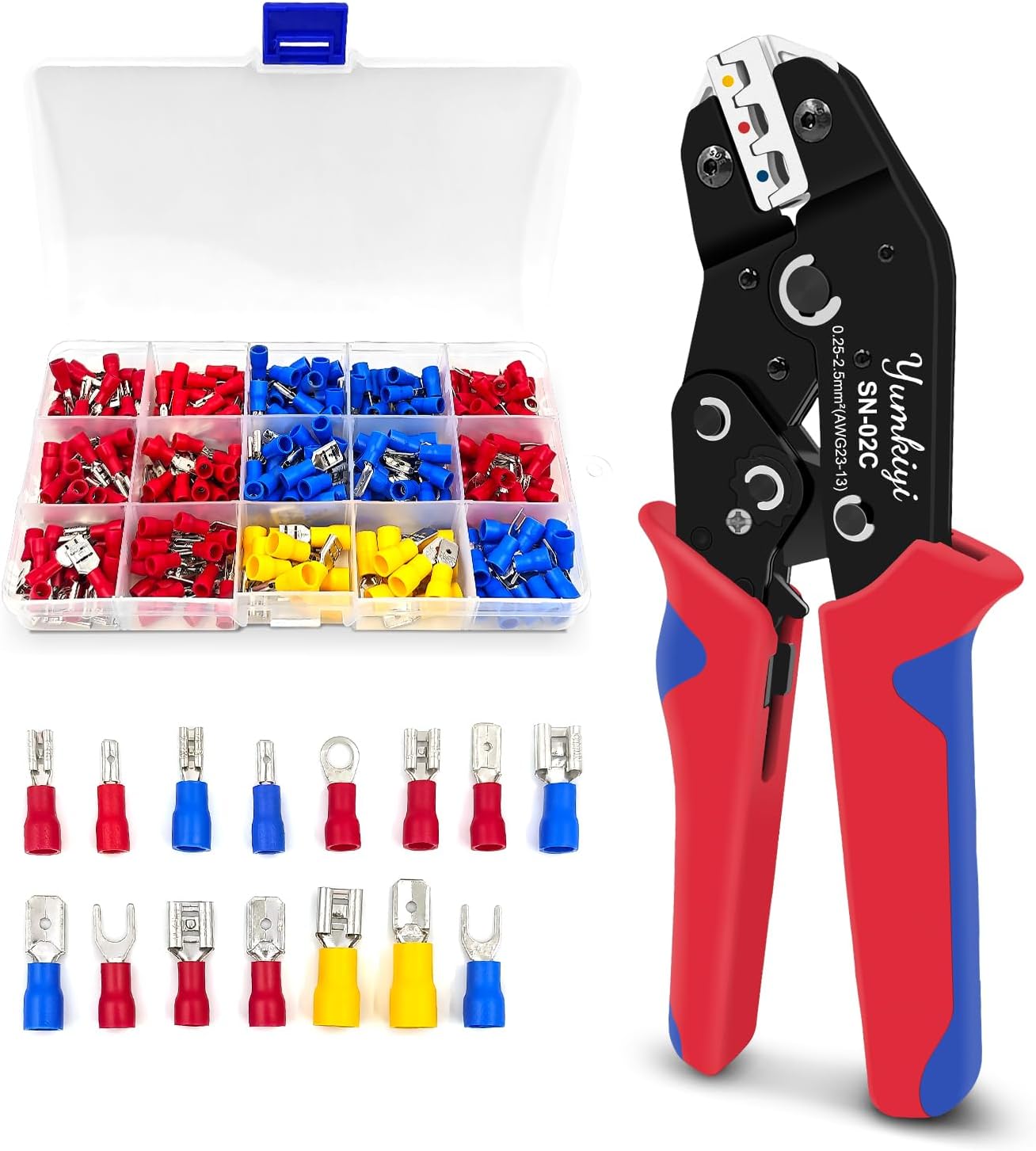 Yumkiyi Wire Crimping Tool set - AWG23-13, Nylon Terminal，Pre-Insulated ...