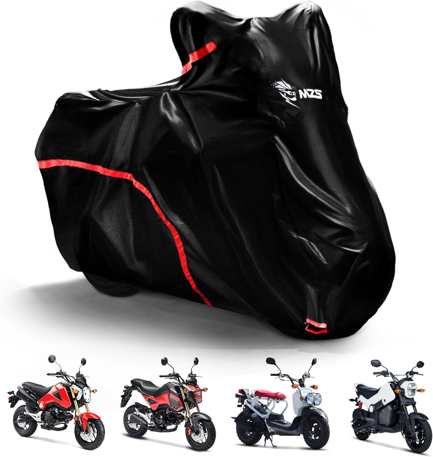 Amazon.com: MZS Motorcycle Cover Waterproof Outdoor, 420D All Weather ...