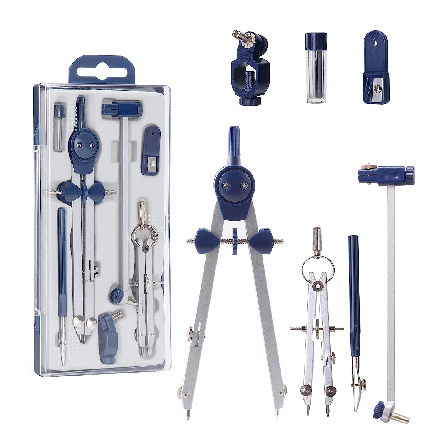 7 Piezas Juego de Compás Geométrico, Juego de Herramientas Geométricas ...