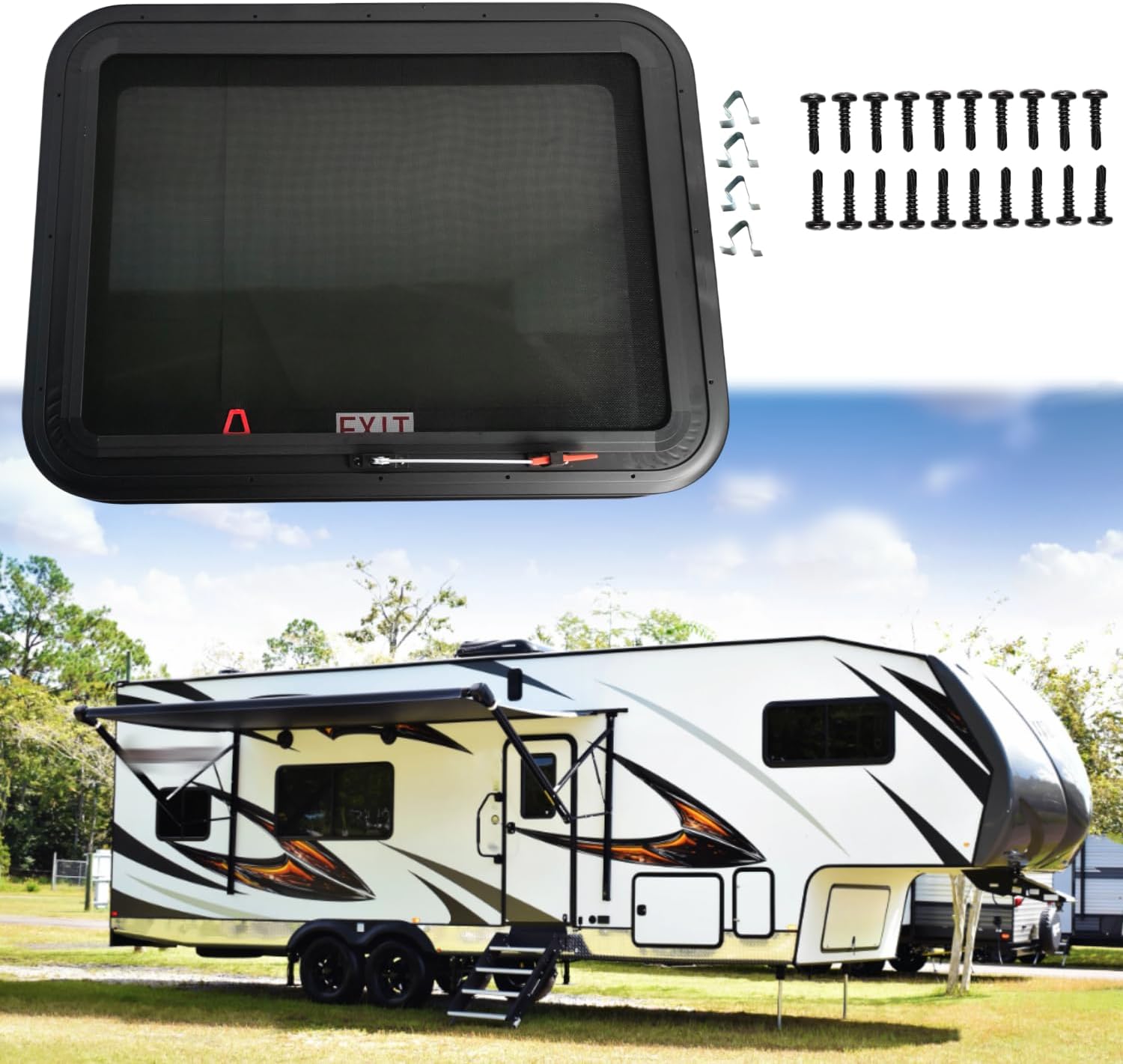 Amazon.com: RV Exit Window 30" W x 22" H RV Push-out Window Tempered ...