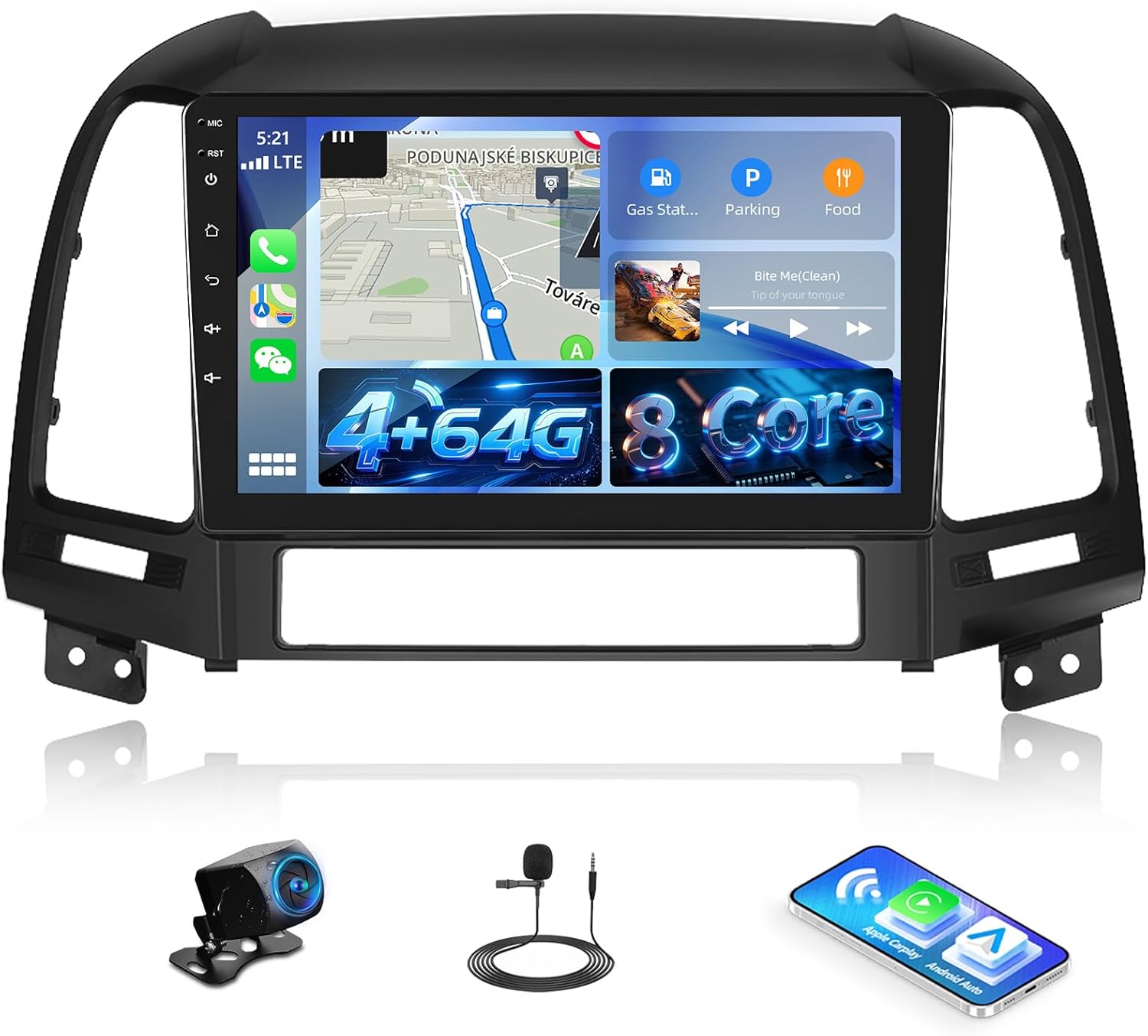 Amazon.com: [4+64G] 8-Core Android 15 Car Stereo for Hyundai Santa Fe ...