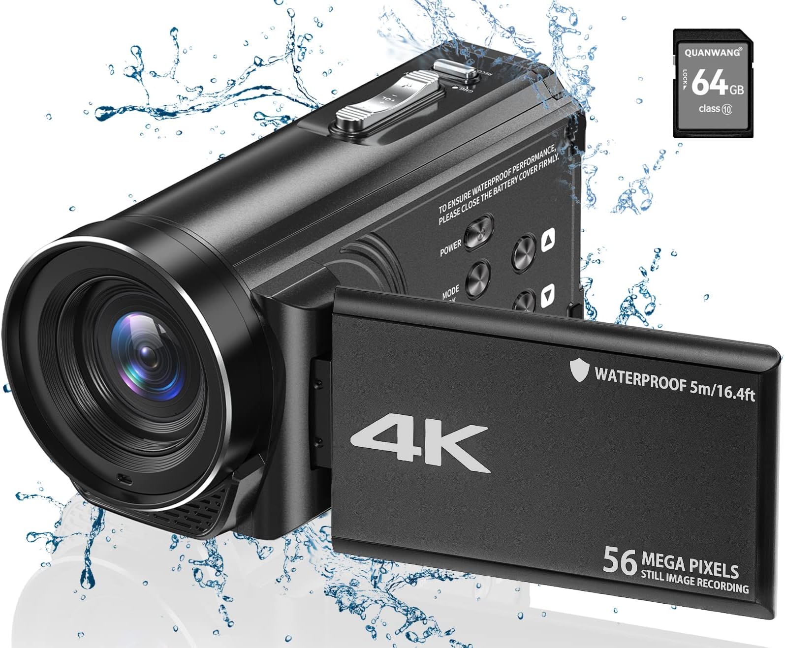 Amazon.com : Video Camera Camcorder Waterproof Camera 4K Ultra HD 56MP ...
