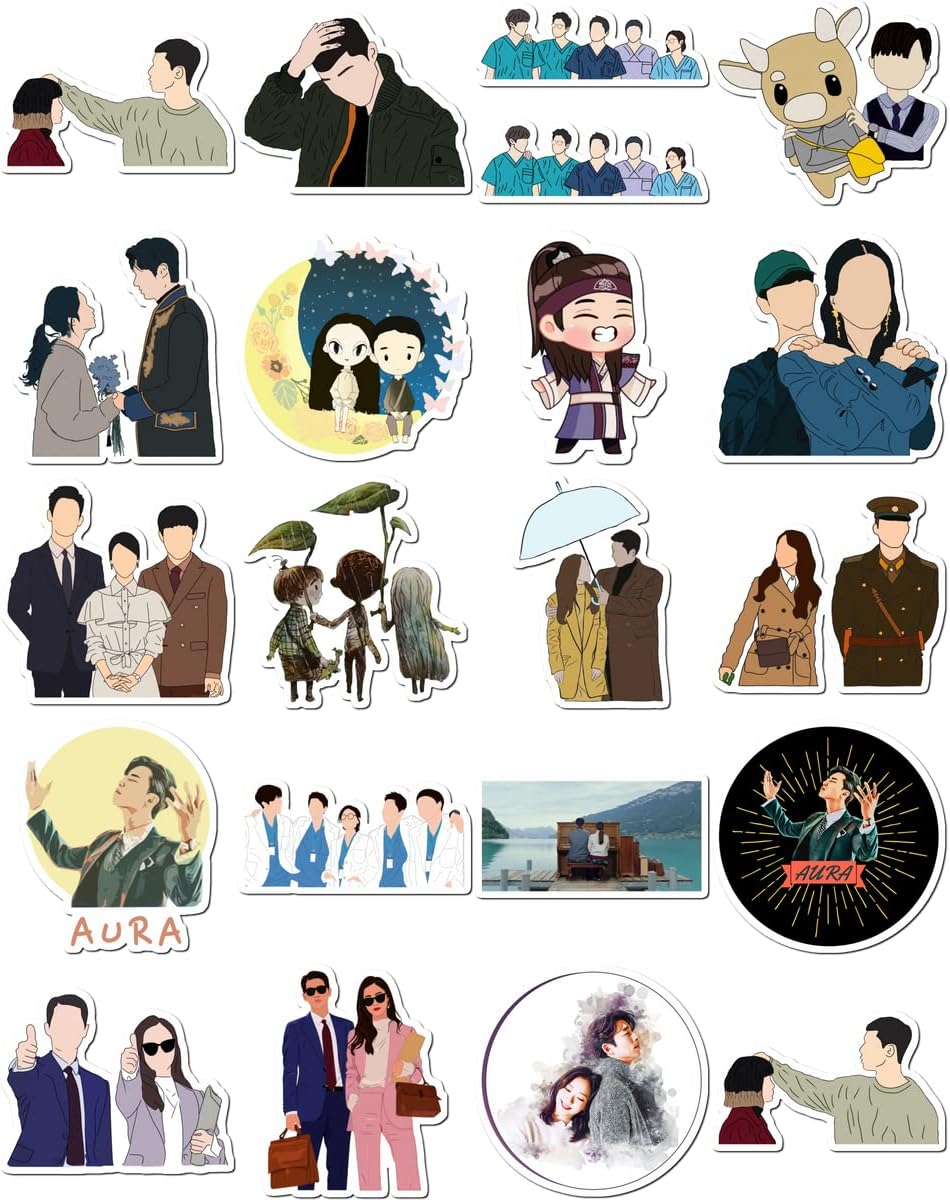 Amazon.com: Stickers 20 Pcs Per Pack Kdrama Waterproof Aesthetic Vinyl ...