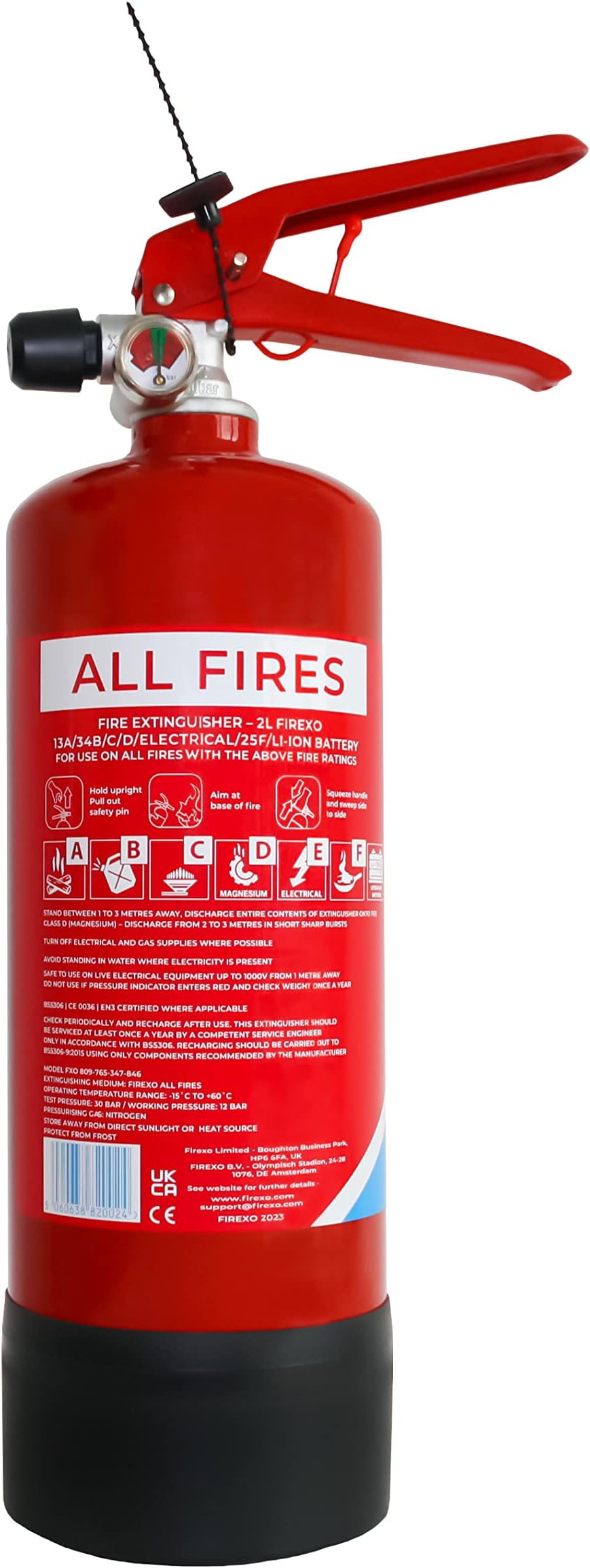 Firexo All in One Fire Extinguisher (2 Litre / 2 kg) - Multipurpose ...