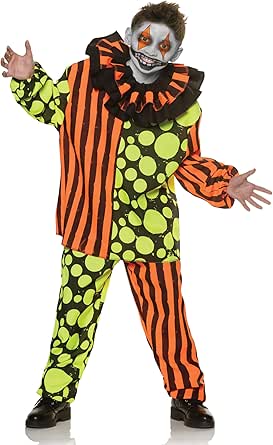 Amazon.com: UNDERWRAPS Blacklight Glow Scary Clown Costume - Neon ...