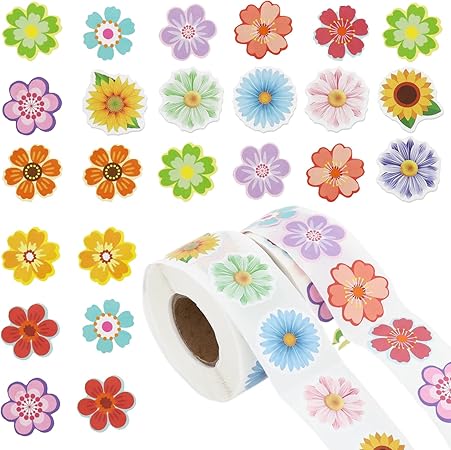 Amazon.com: KOICDO 1000pcs Flower Stickers for Kids 2 Rolls of Spring ...