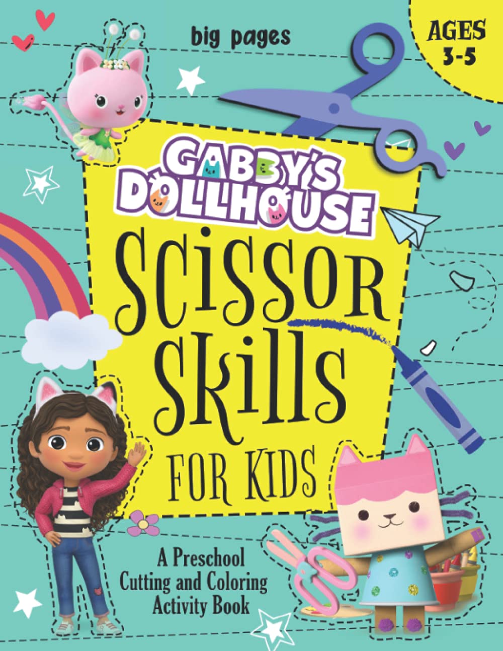 Buy Gabby's Dollhouse Scissor Skills Preschool Workbook: A Coloring ...