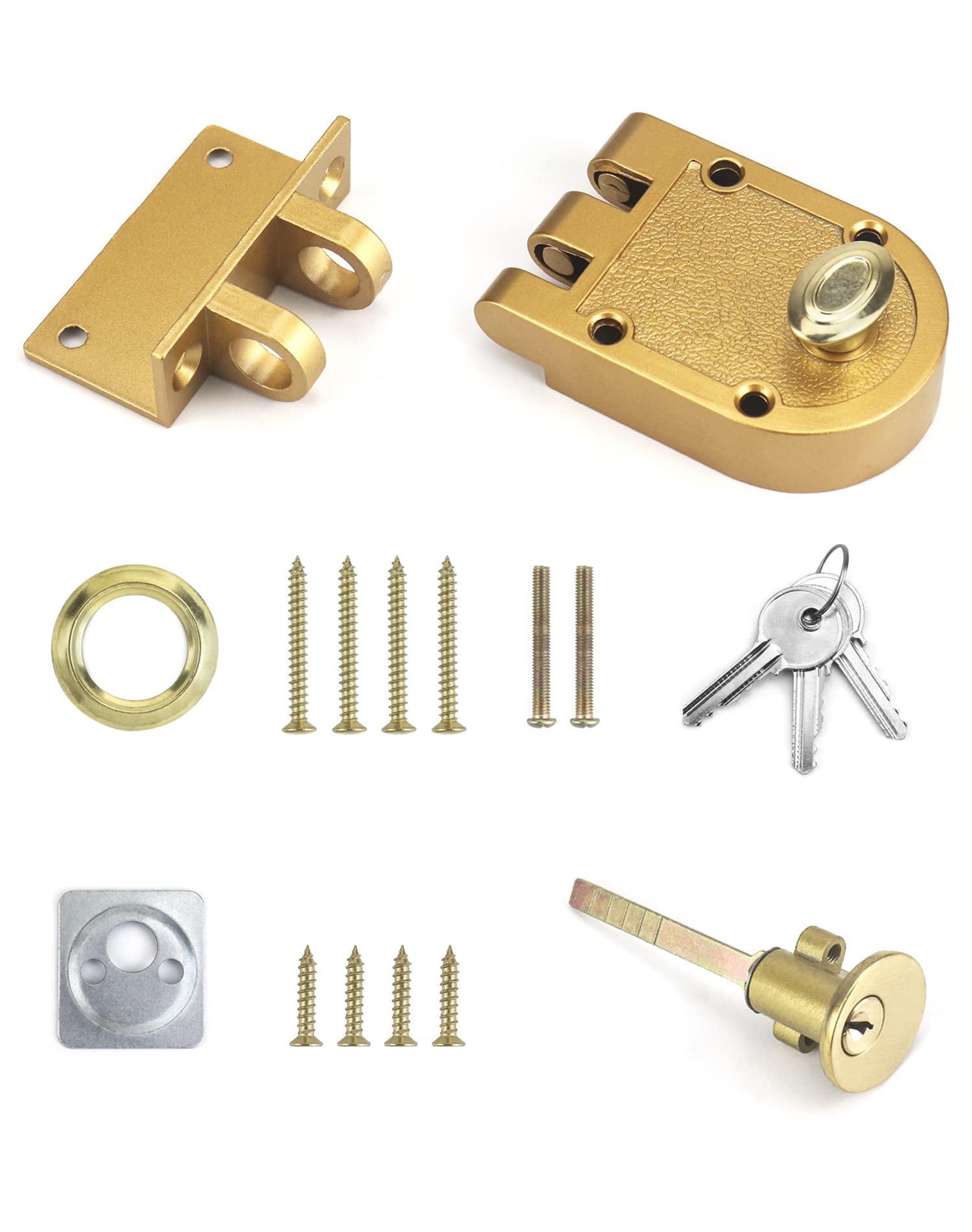 QWORK Door Deadbolt Lock, 1 Set Interlocking Single Cylinder Latch ...