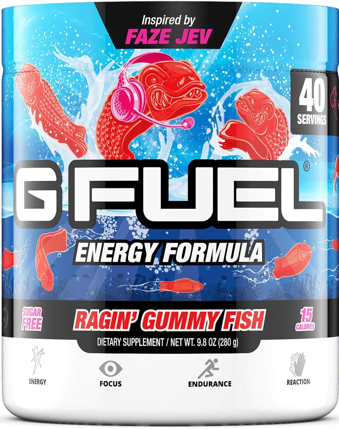 Amazon.com: G Fuel FaZe Jev Sugar Free Energy Powder, 9.8 oz (40 ...