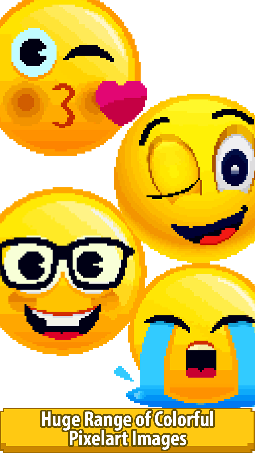 Emoji Pixel Art - Paint by Number, Sandbox Coloring Book Pages:Amazon ...