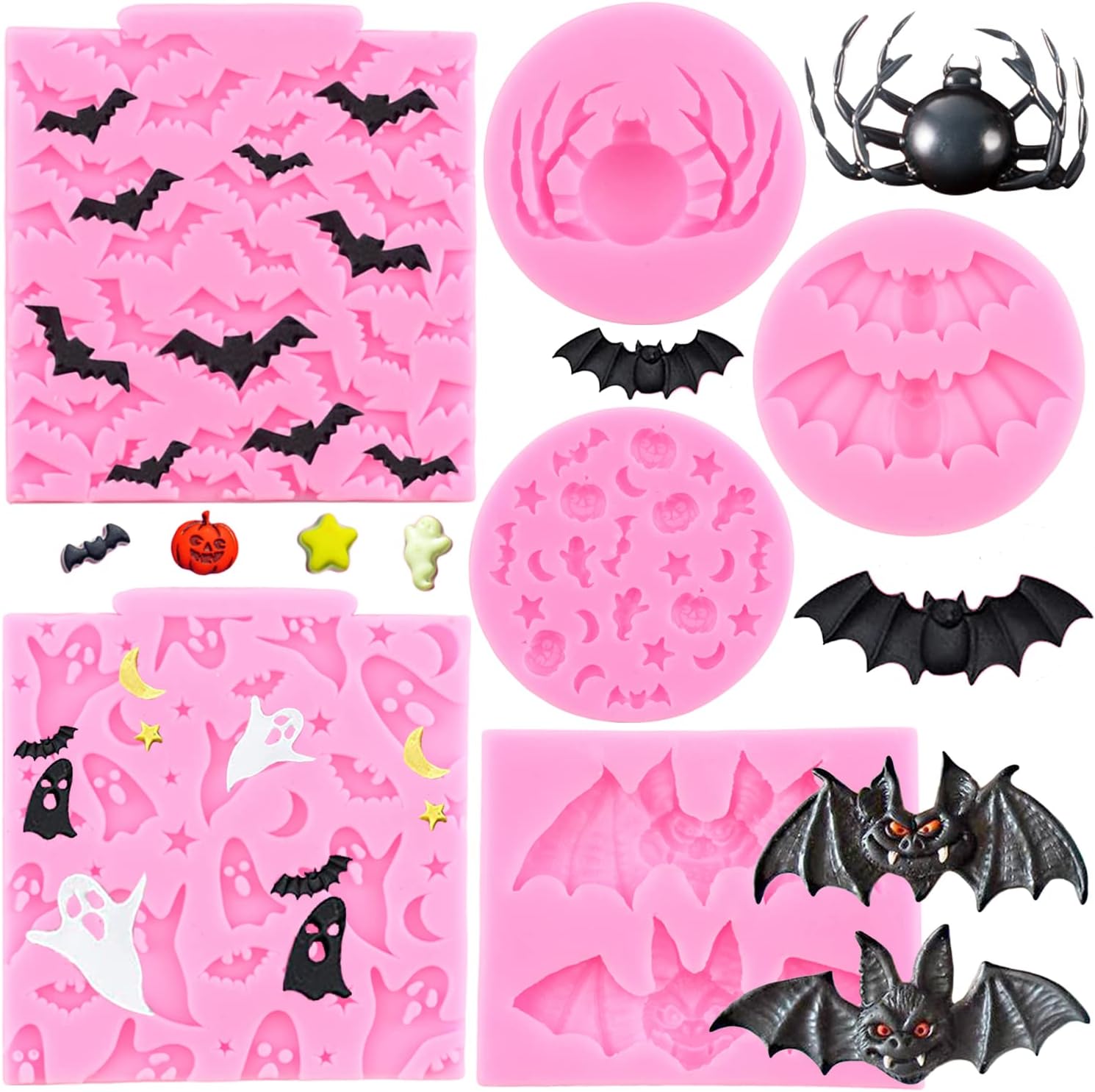 Amazon.com: Bat Skull silicone mold, Christmas Skull Bat head Fondant ...
