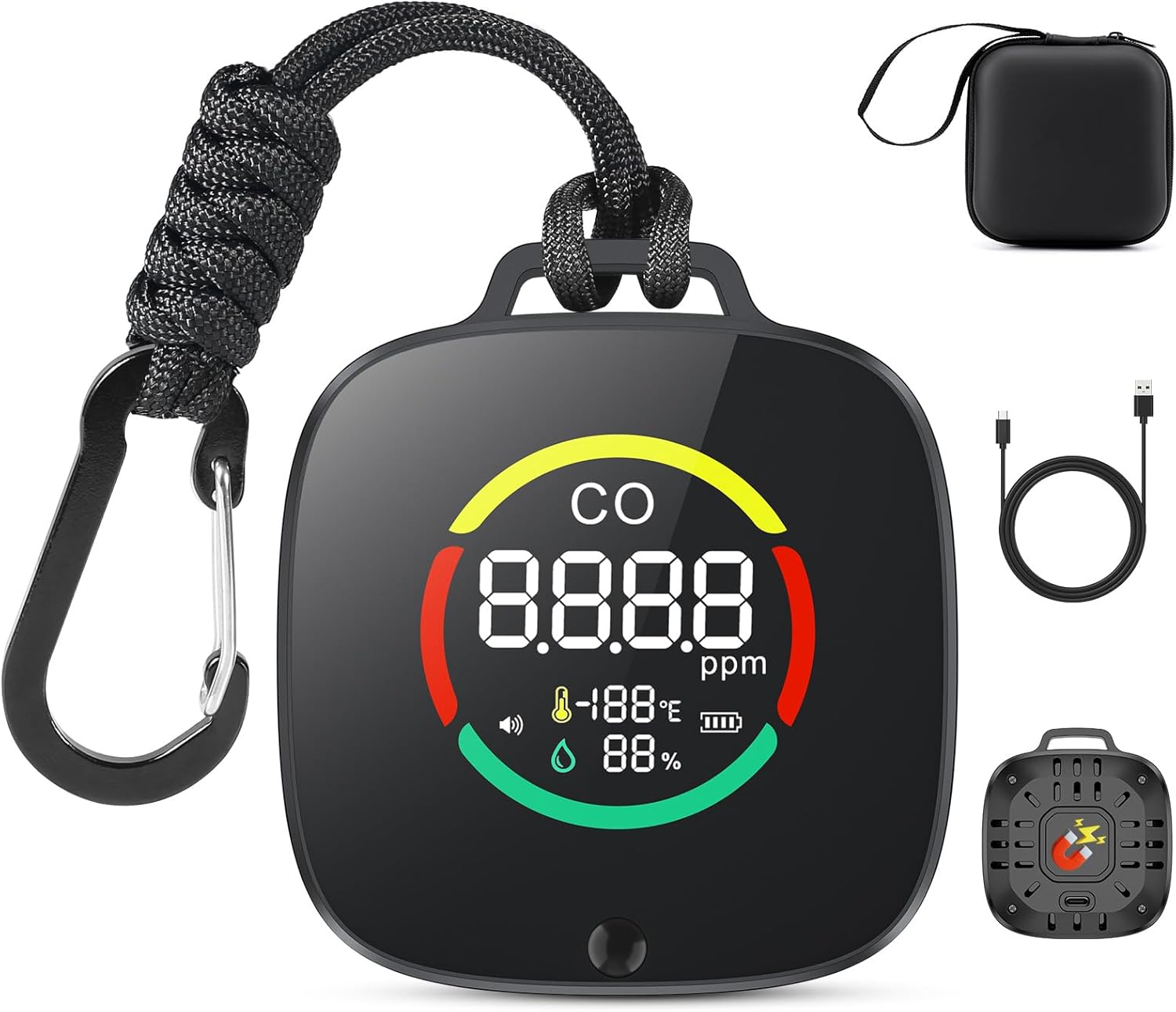 Upgraded 3-in-1 Portable Carbon Monoxide Detector Travel Size ...