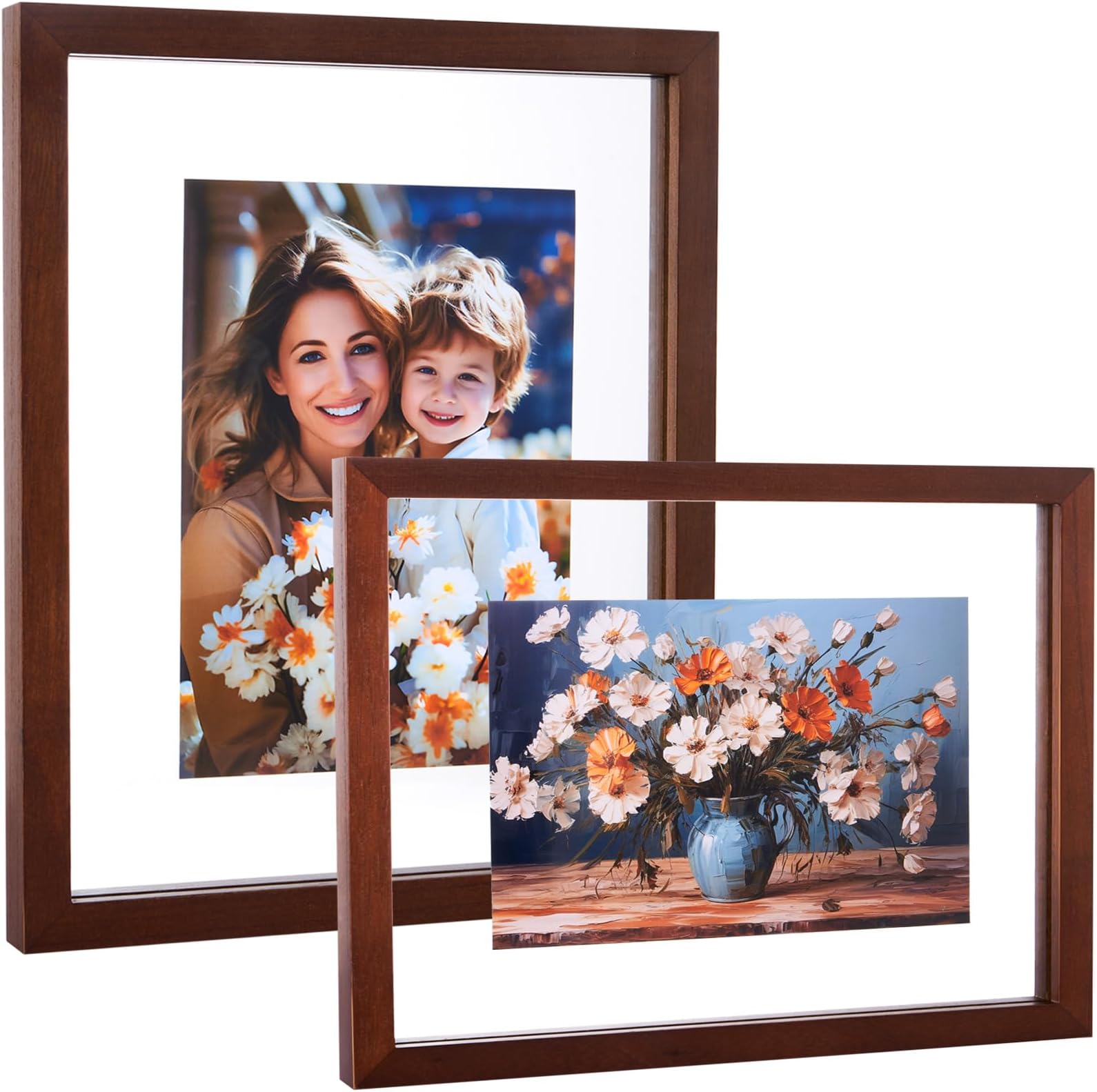 Amazon.com - Malden International Designs 8x16 Walnut Floating Glass ...