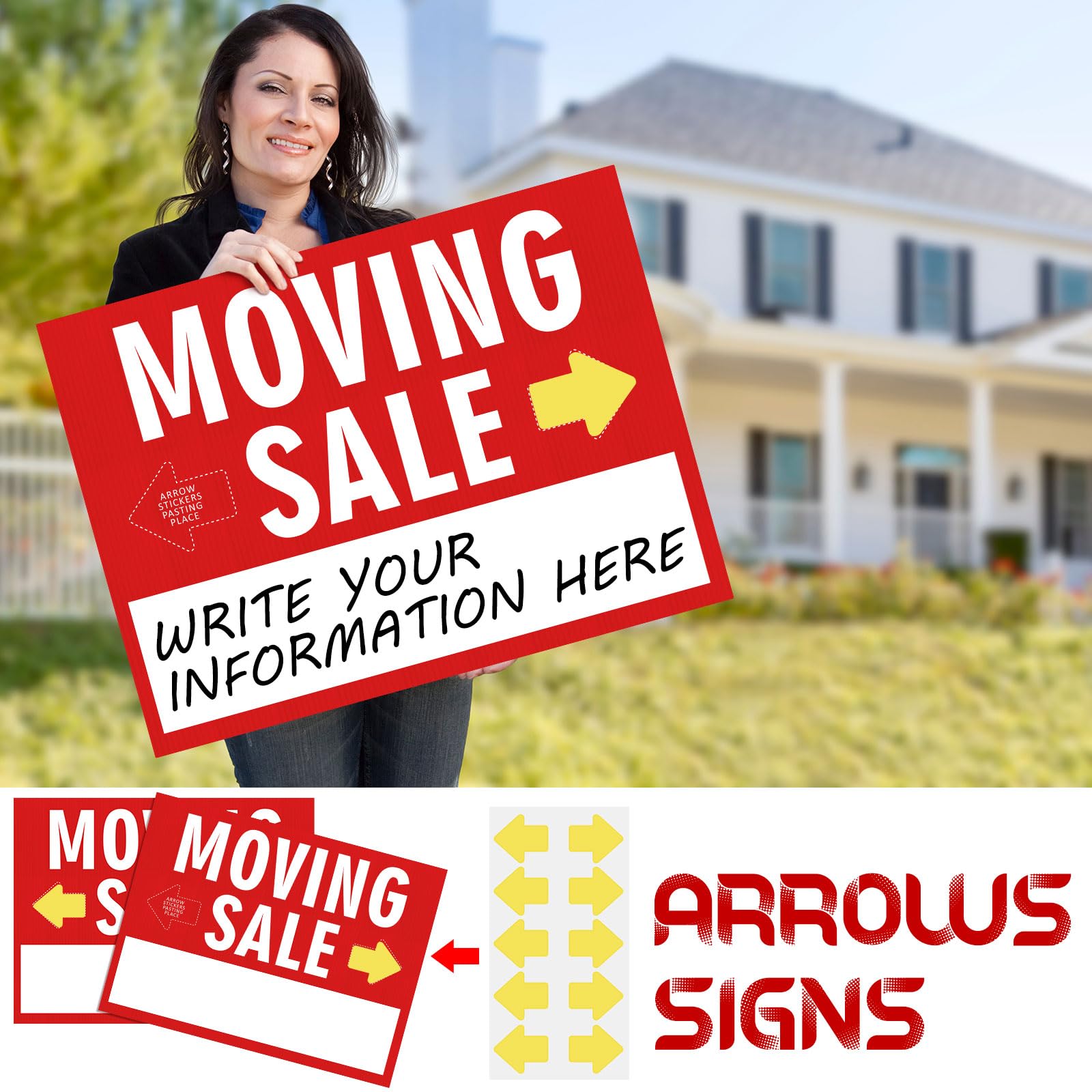 Snapklik.com : Soaoo 5 Pack 12 X 16 Inch Moving Sale Signs - Double ...