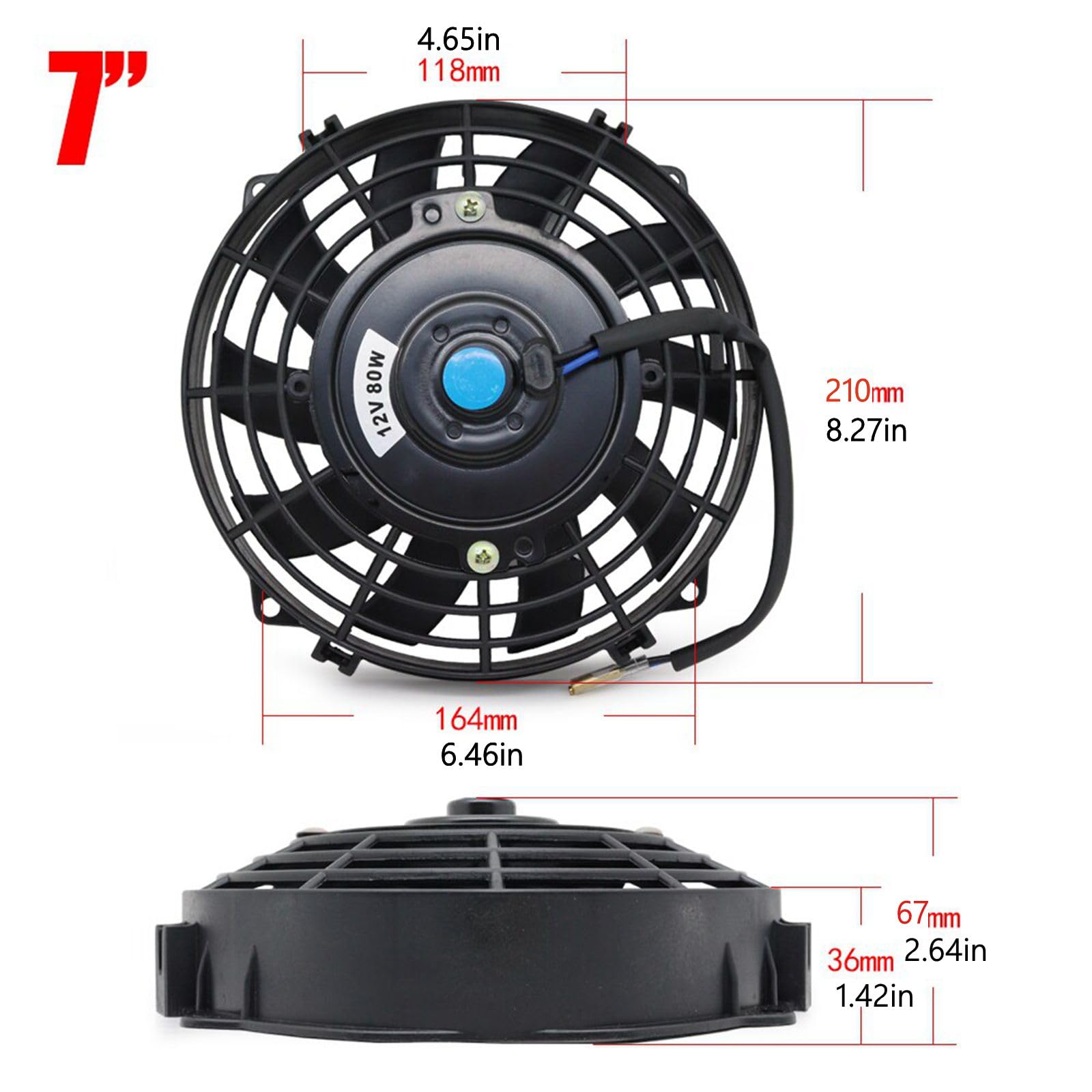Snapklik.com : 7 Inch Slim Fan Push Pull Electric Radiator Cooling Fan ...