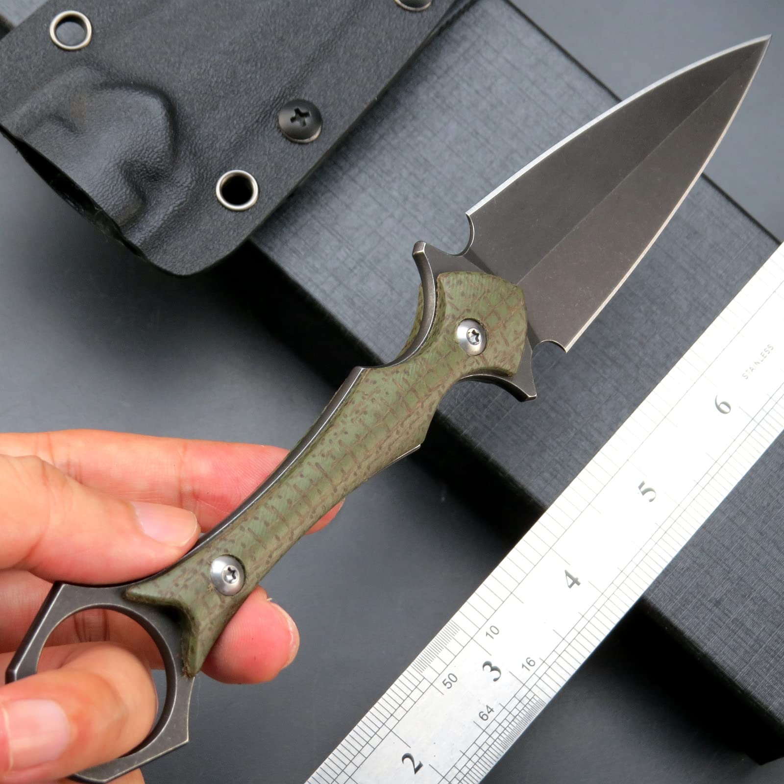 Snapklik.com : Ccanku C1292 Fixed Blade Knife,D2 Blade,Micarta Handle ...