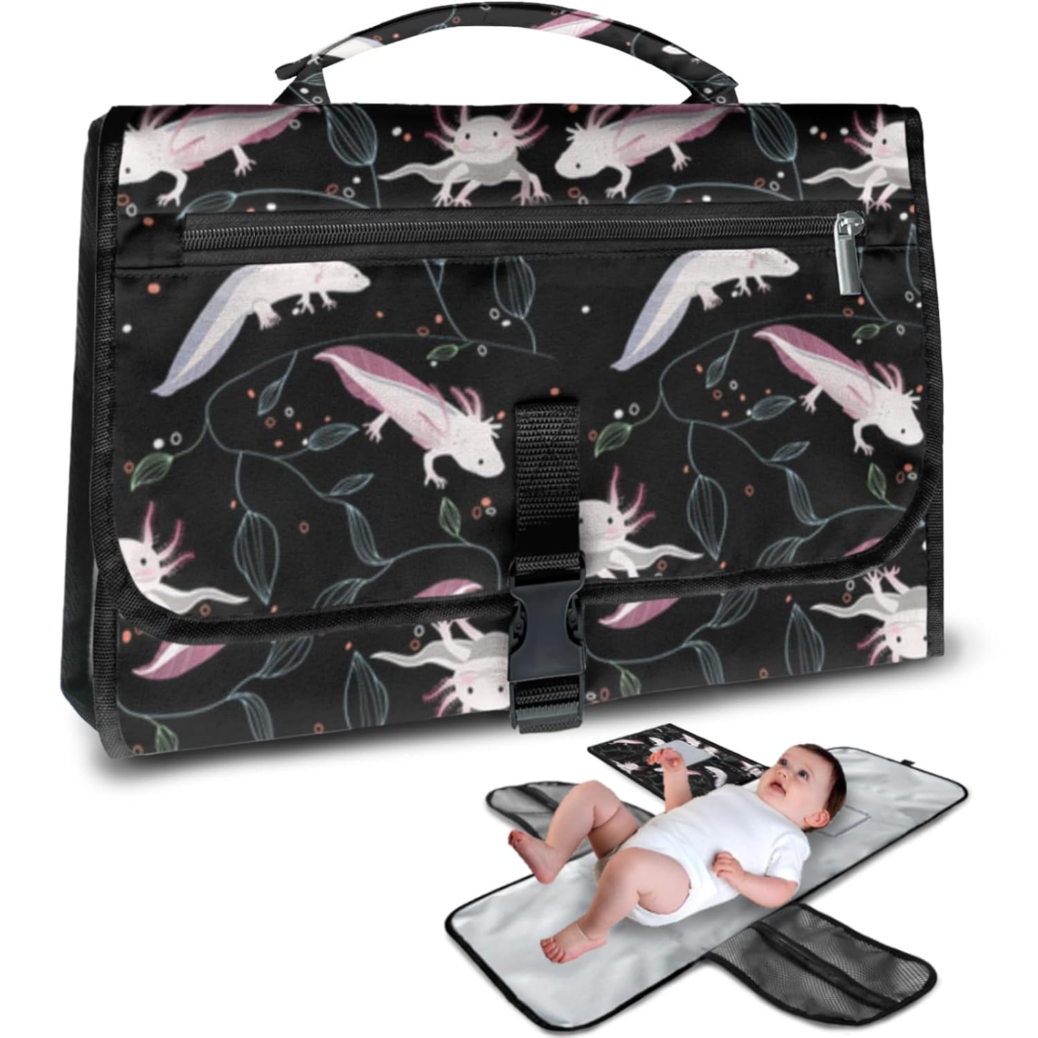 Amazon.com : Portable Changing Pad,Black Diaper Changing Pad for ...