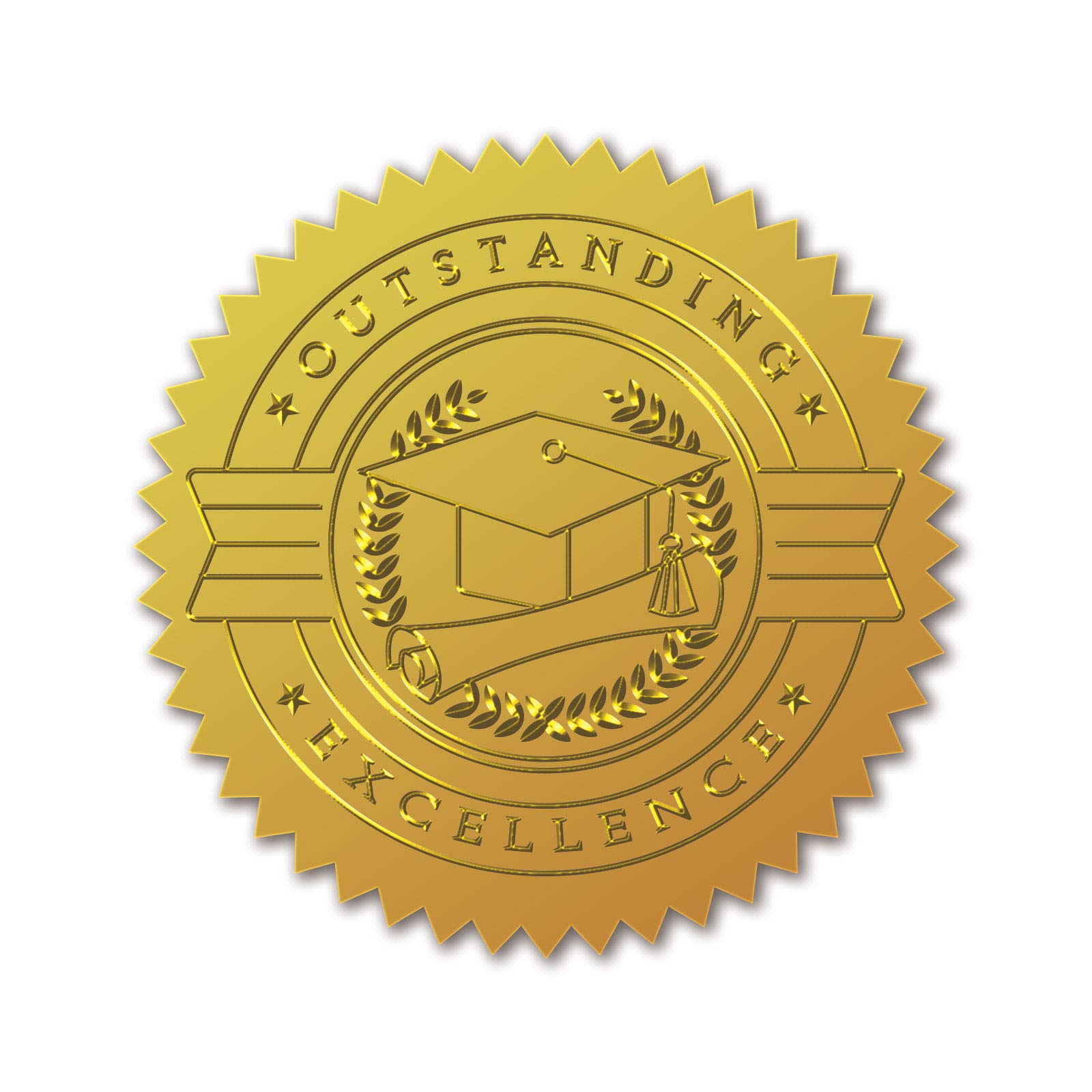 Buy CRASPIRE Gold Foil Certificate Seals Outstranding Excellence Self ...