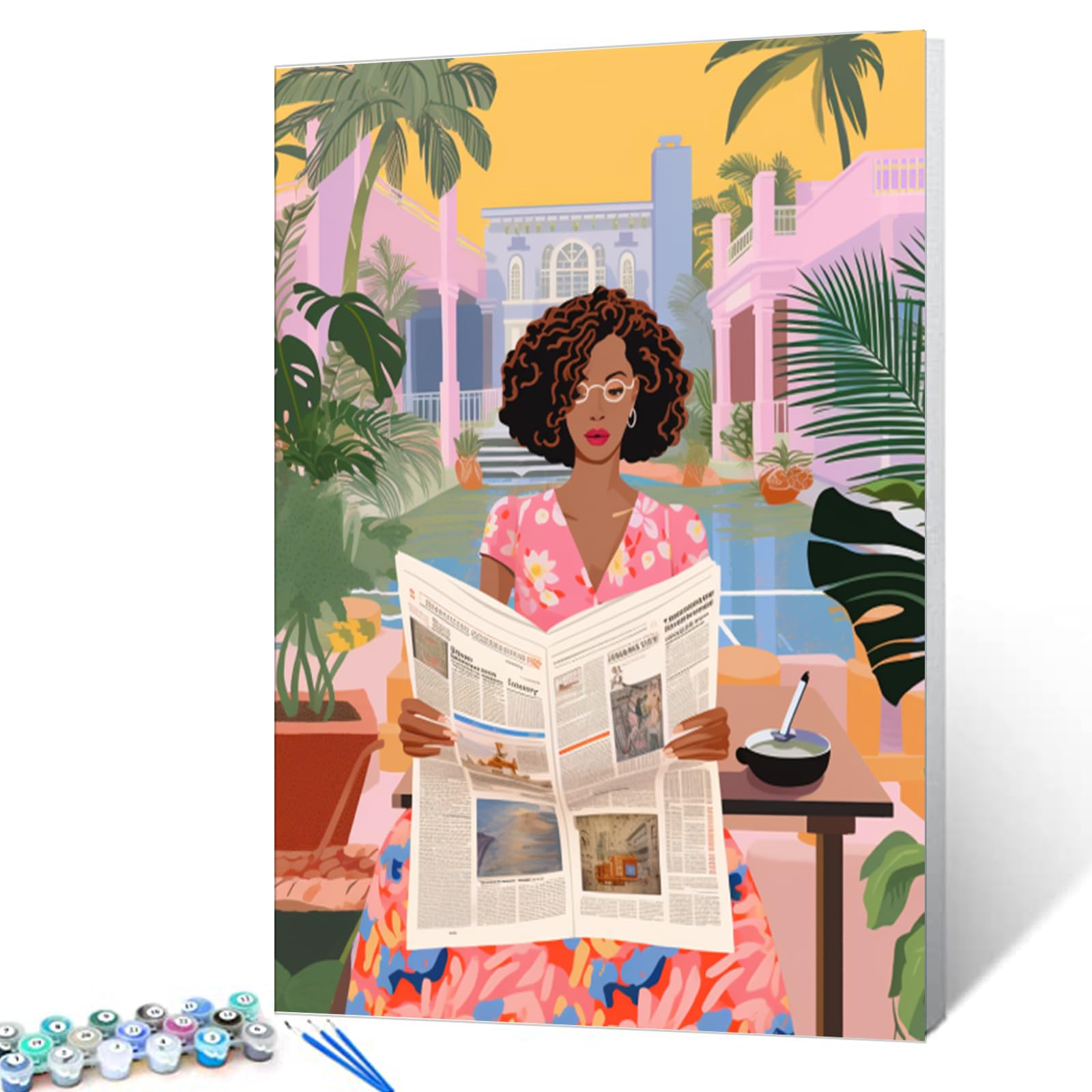 Woman Reading Newspaper Painting