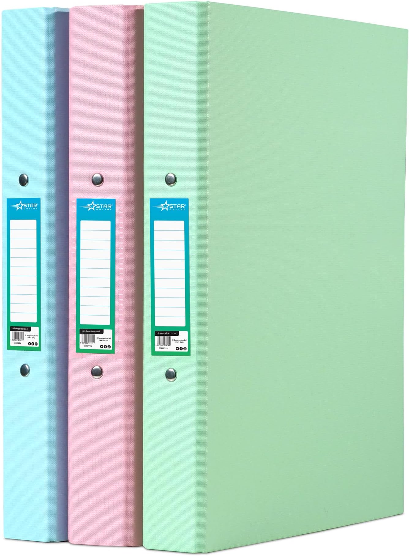 A4 Pastel Ring Binders 2 D-Rings Folder 40mm for Paperwork Hold 190 ...