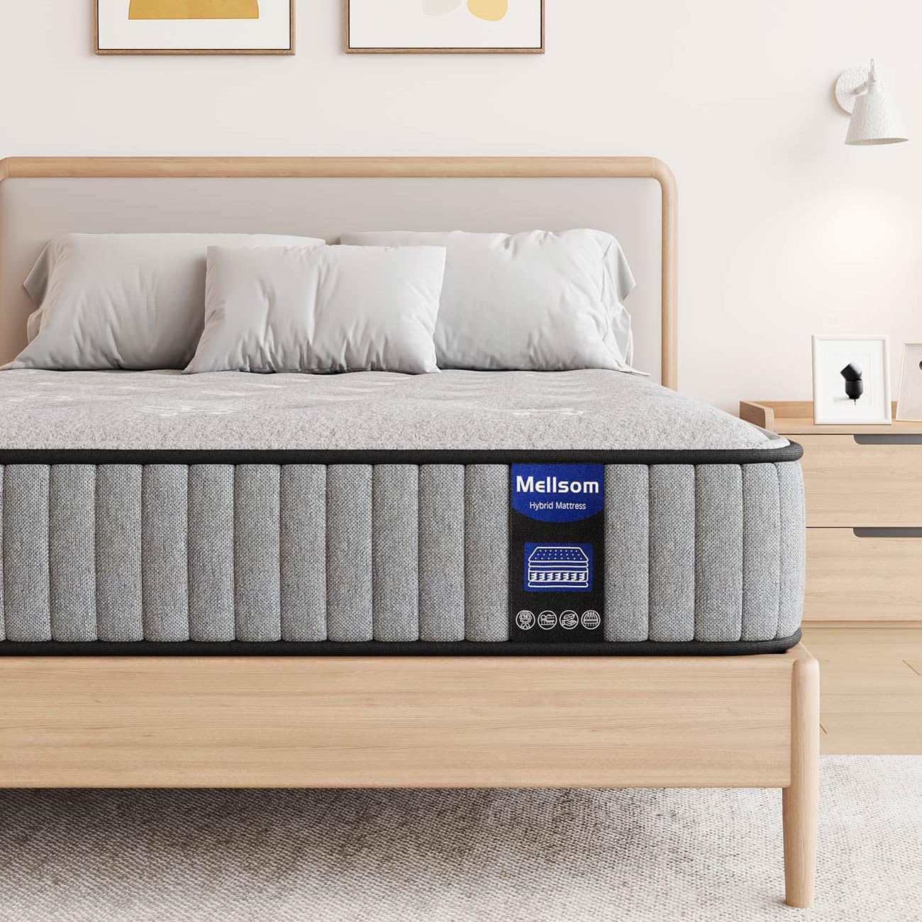 Mellsom Super King Mattress 6FT, Gel Memory Foam 7 Zone Pocket Sprung ...