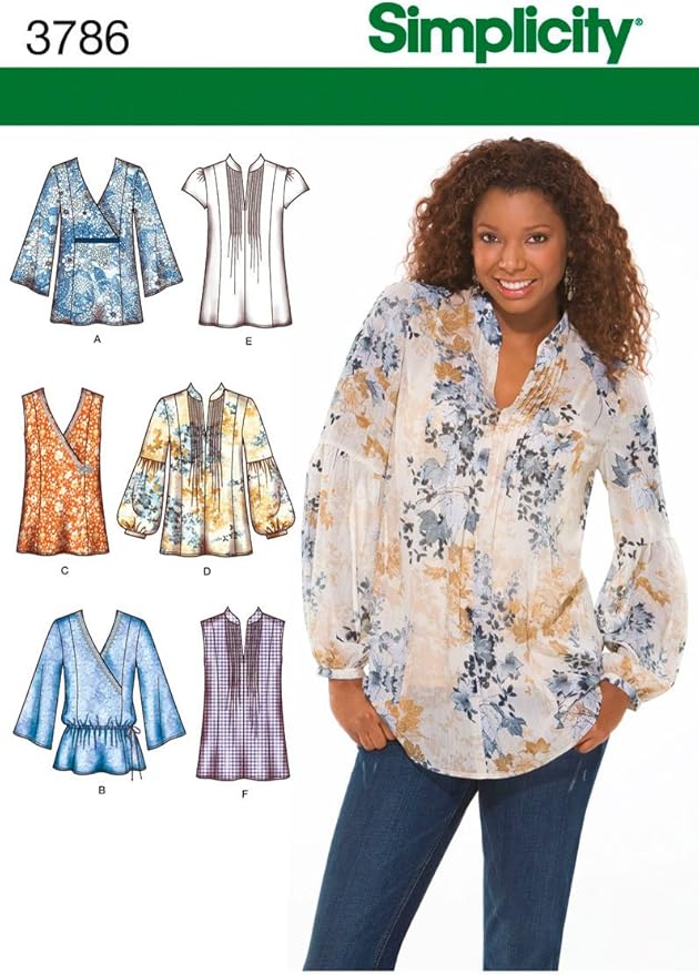 Simplicity Schnittmuster 7012 R5 Top,Tunika,Bluse Gr. 40 - 48 : Amazon ...