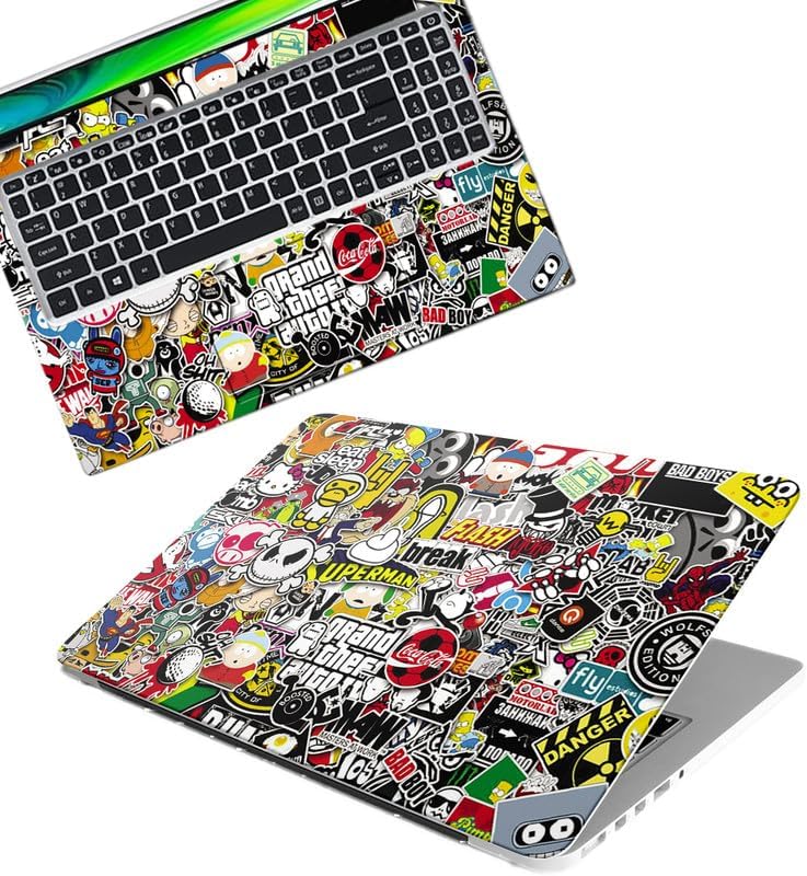 Inkykart DSGN 98 Full Body Laptop Skin Bubble-Free| Laminated ...