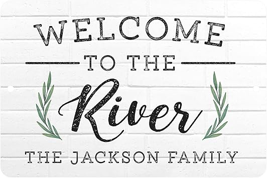 Amazon.com: Pattern Pop Personalized Welcome to The River Metal Sign ...