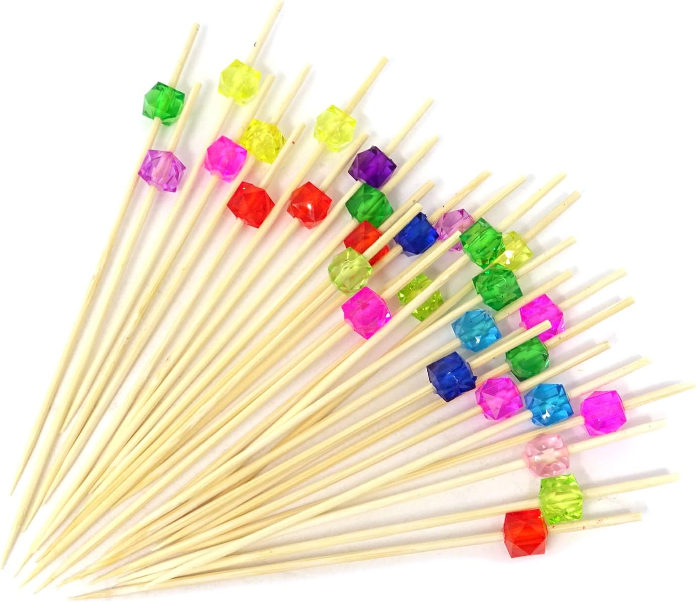 Amazon.com | AKOAK 100 Counts Handmade 4.7" Pink Heart Cocktail Sticks ...