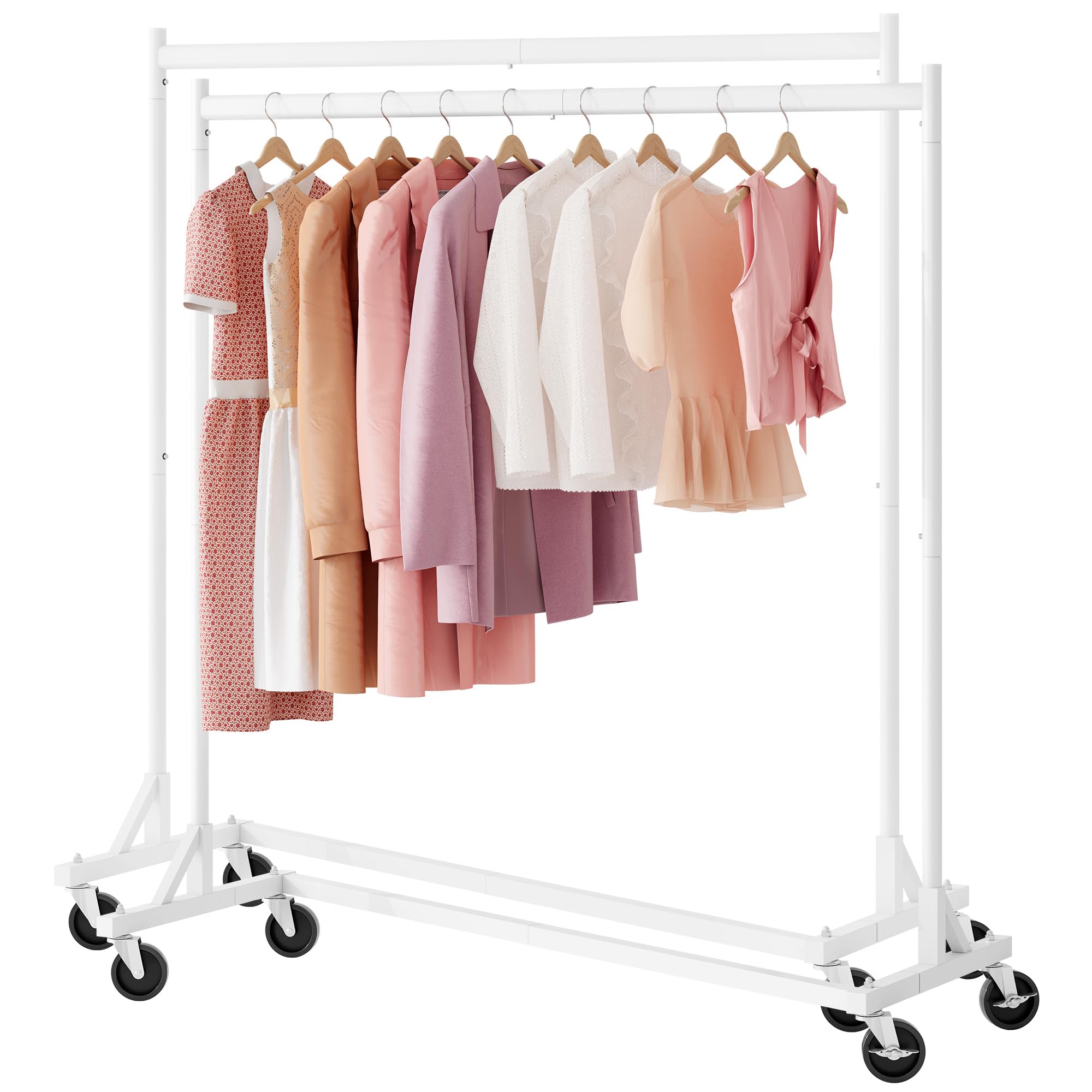 Amazon.com: Hoctieon Z Rack Set of 2, Rolling Clothing Racks with Z ...