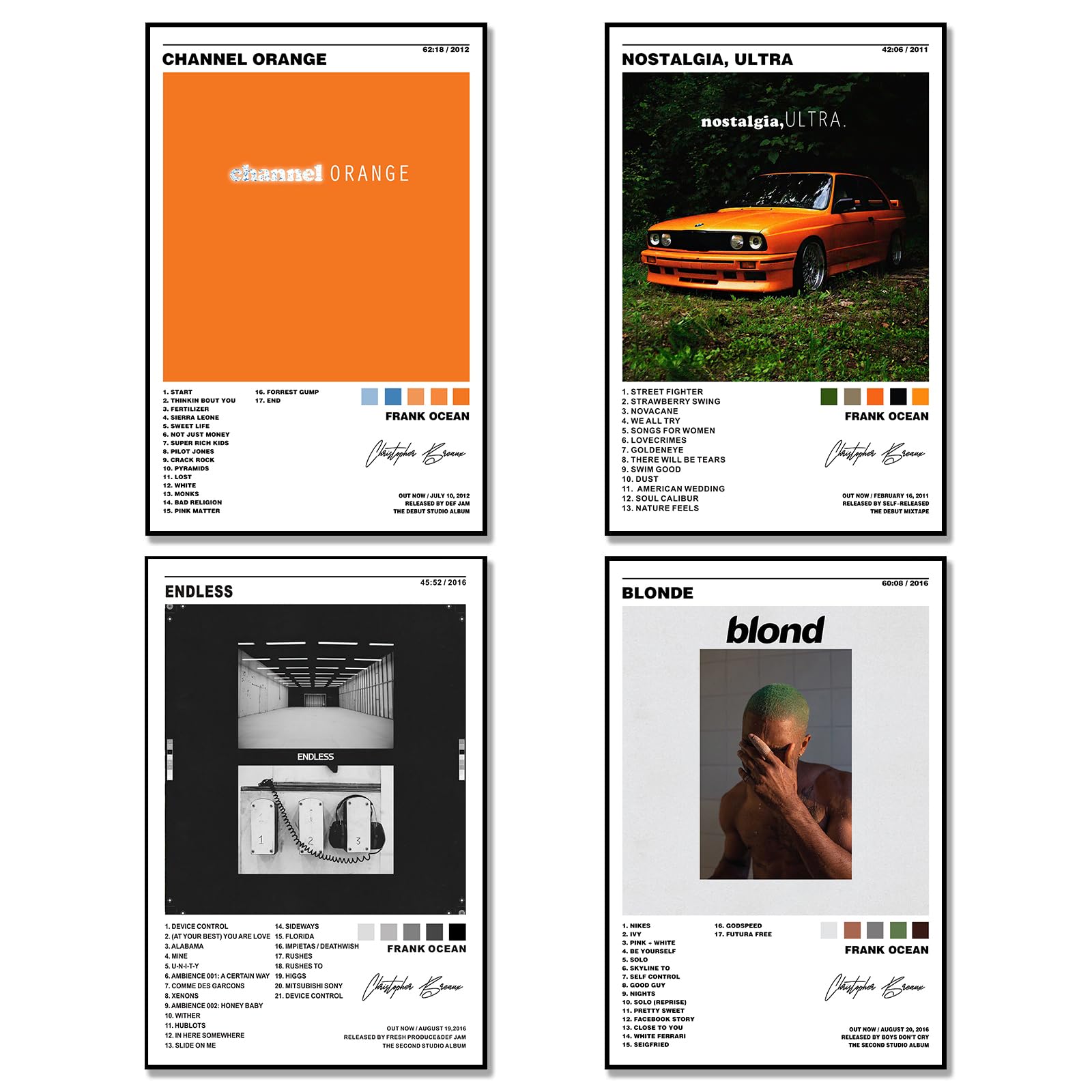 Amazon.com: FUKITT Frank Ocean Poster Set of 4, 8x12 inch Music Themed ...