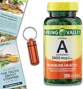 Amazon.com: Spring Valley Vitamin A Softgels, 2400 mcg Bundle 250 Count ...