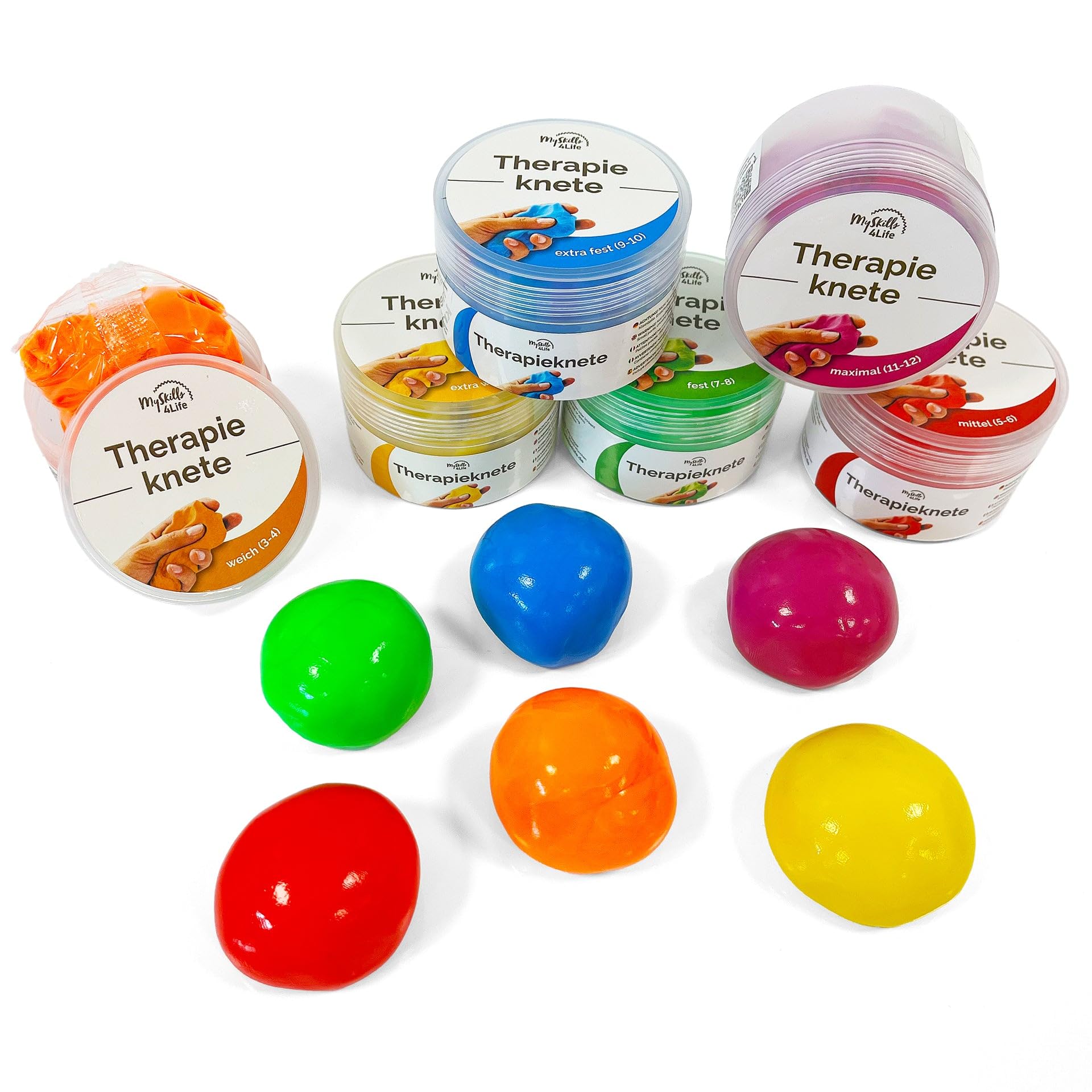 6er Set Premium Therapieknete, geruchlos vegan rückstandsfrei, 6 ...