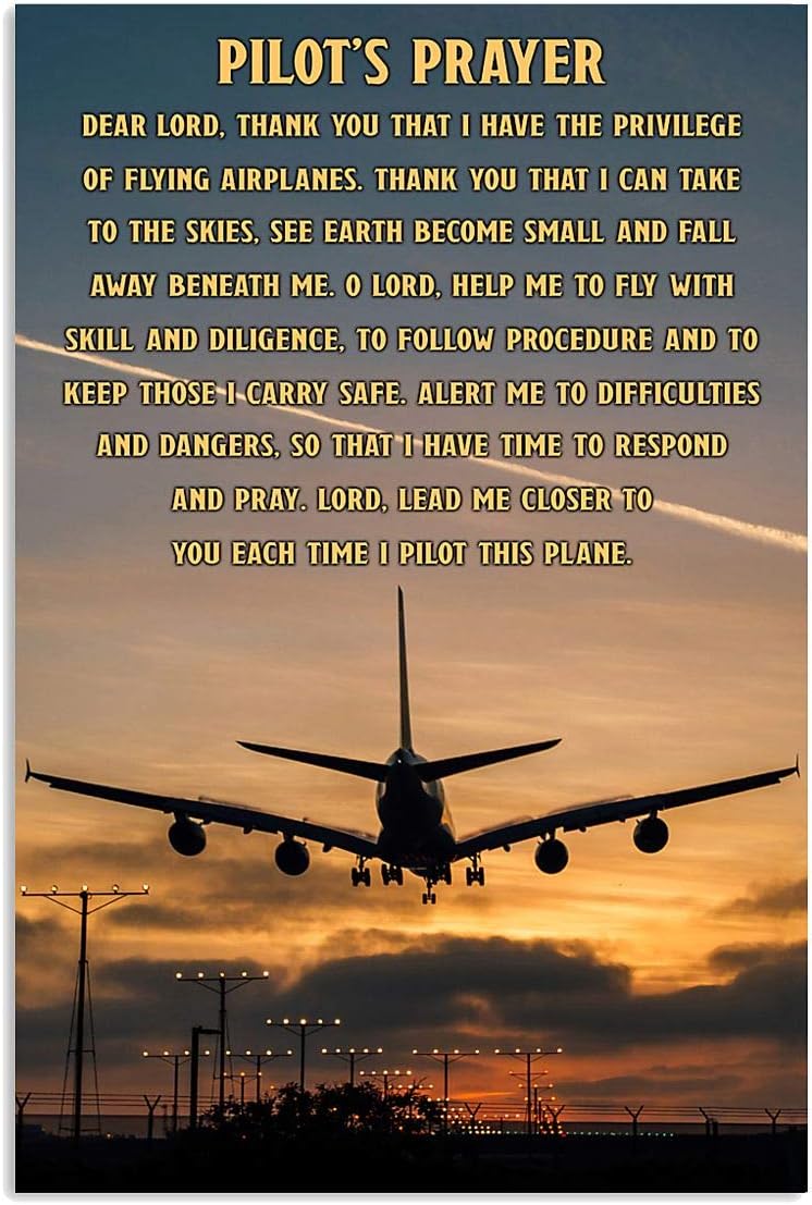 Amazon.com: Pilot's Prayer Metal Sign Vintage Home Decor Airplane Tin ...