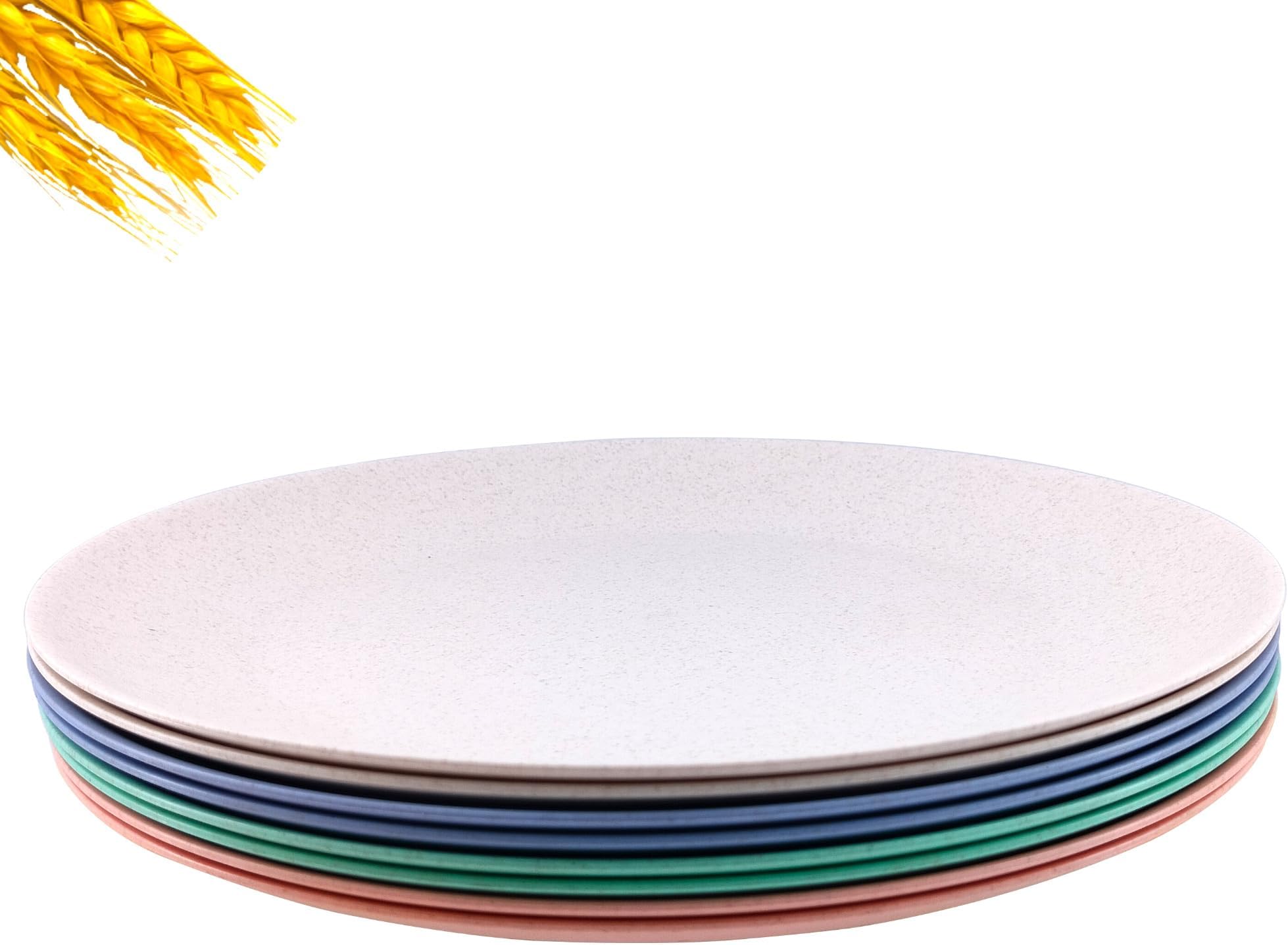 Amazon.com | Okuna Outpost Wheat Straw Plates, Unbreakable Plate (Mint ...