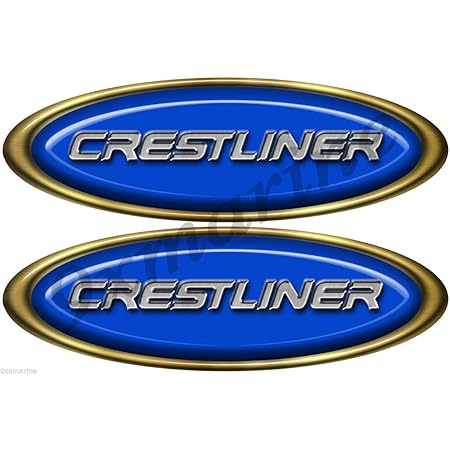 Amazon.com: Two Oval Crestliner Decals/Stickers - 10" x 3.25" Each ...