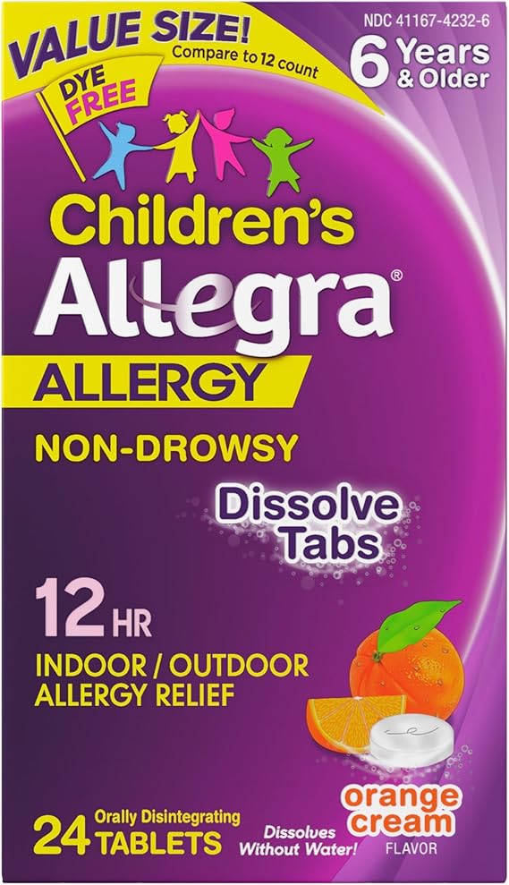 Amazon.com: Allegra Children's 12-Hour Allergy Relief Orally Dissolving ...