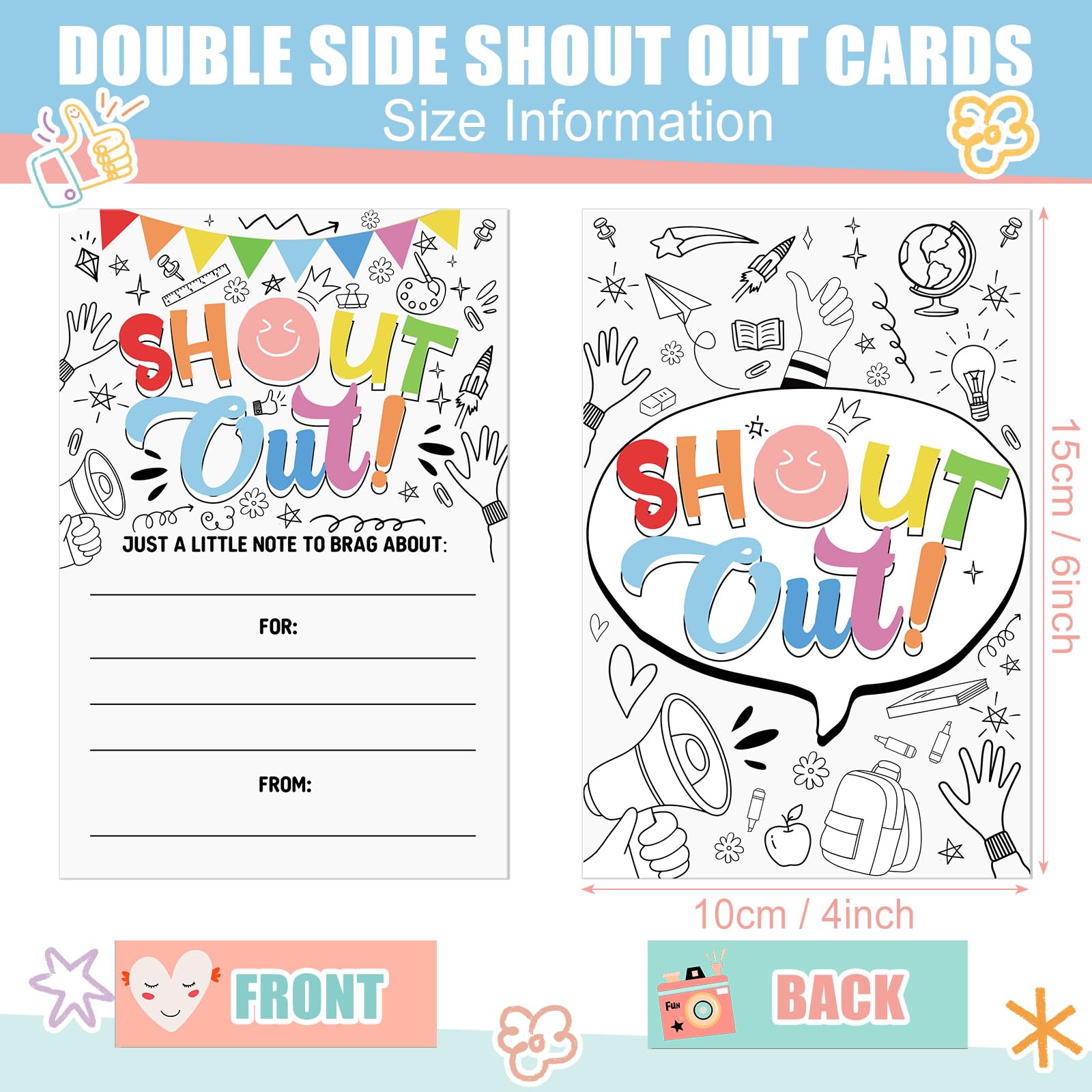 Appreciation Cards For Teachers And Staff 100 Count Fun Shout Out Cards ...