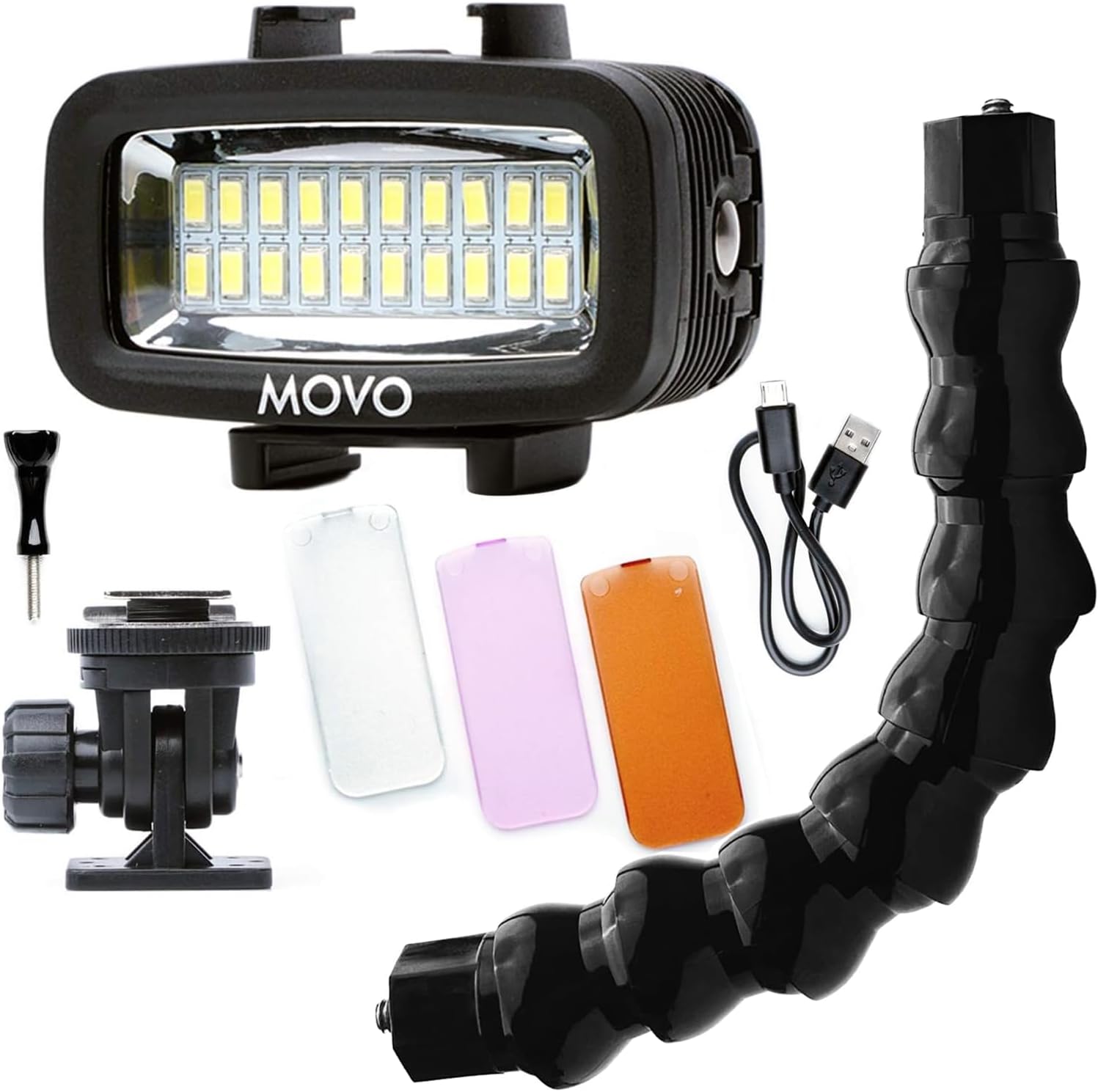 Amazon.com: Movo LED-WPT Rechargeable Underwater LED Video Light with ...