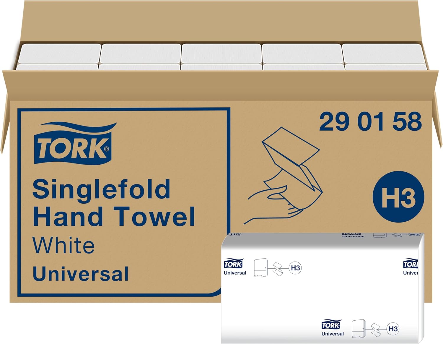 Tork Singlefold Hand Towels 290158 - H3 Universal Folded Paper Towels ...