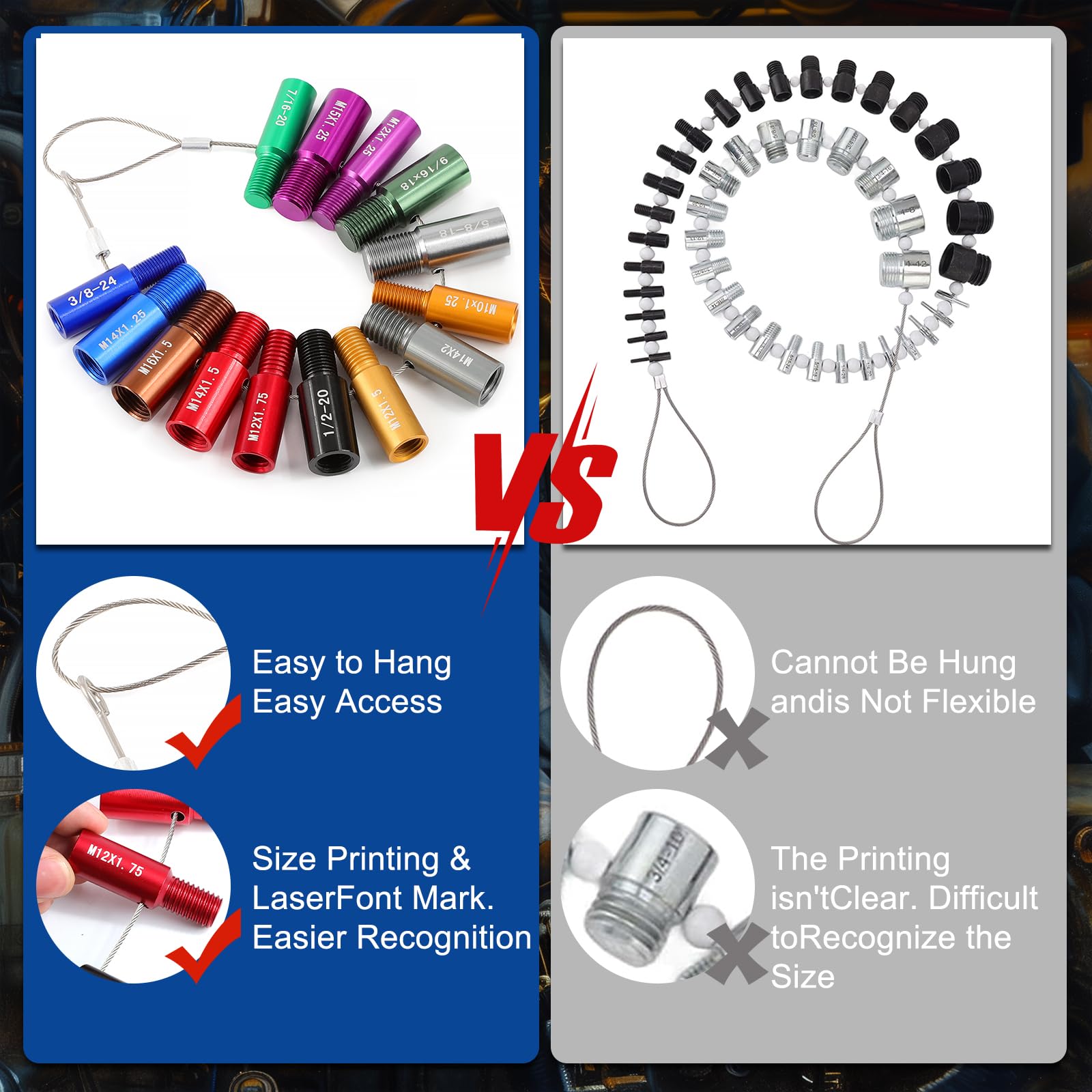 Snapklik.com : Nut And Bolt Thread Checker Set 28 Car Commonly Used ...