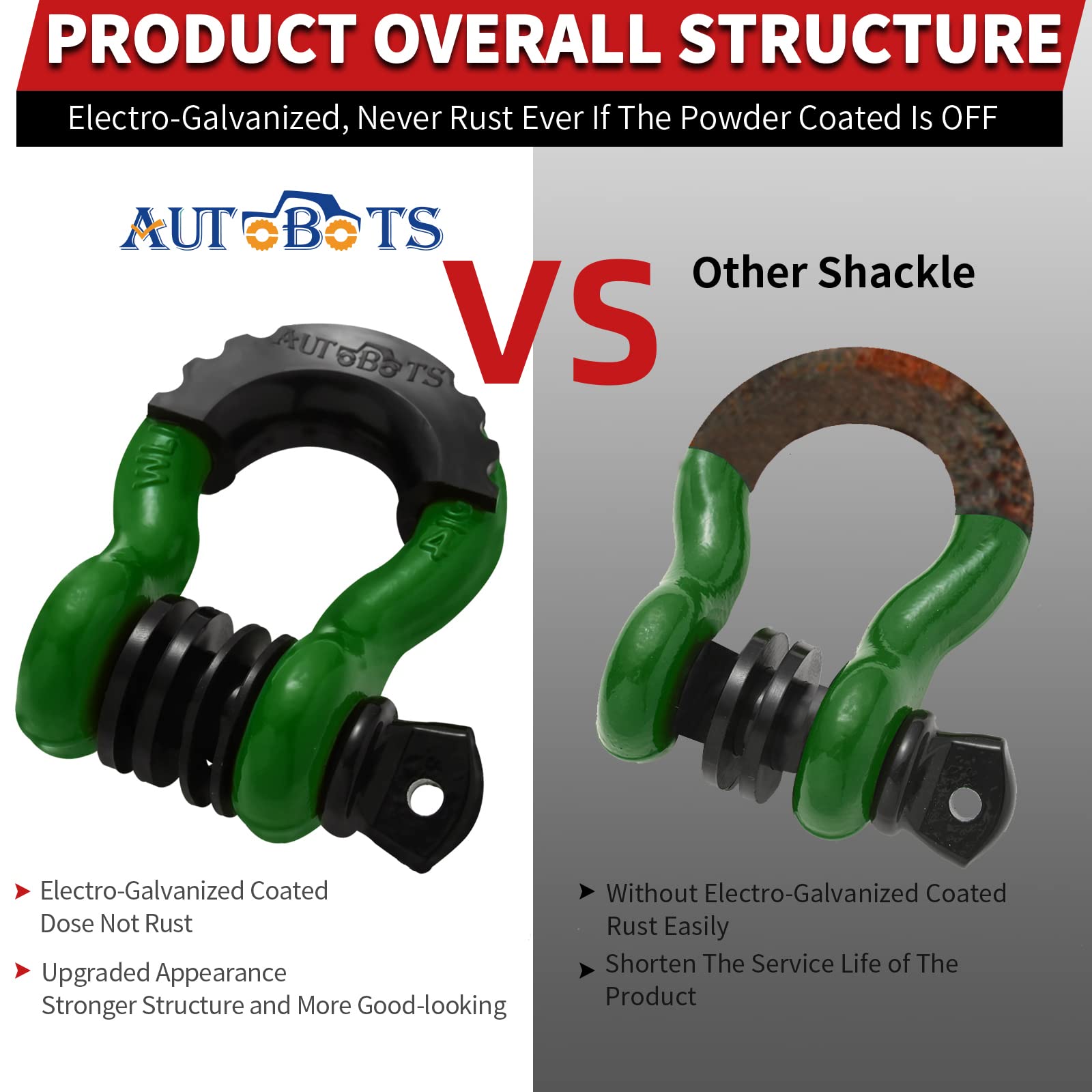 Snapklik.com : AUTOBOTS Bow Shackles 3/4 D Ring Shackle (2 Pack), 48 ...